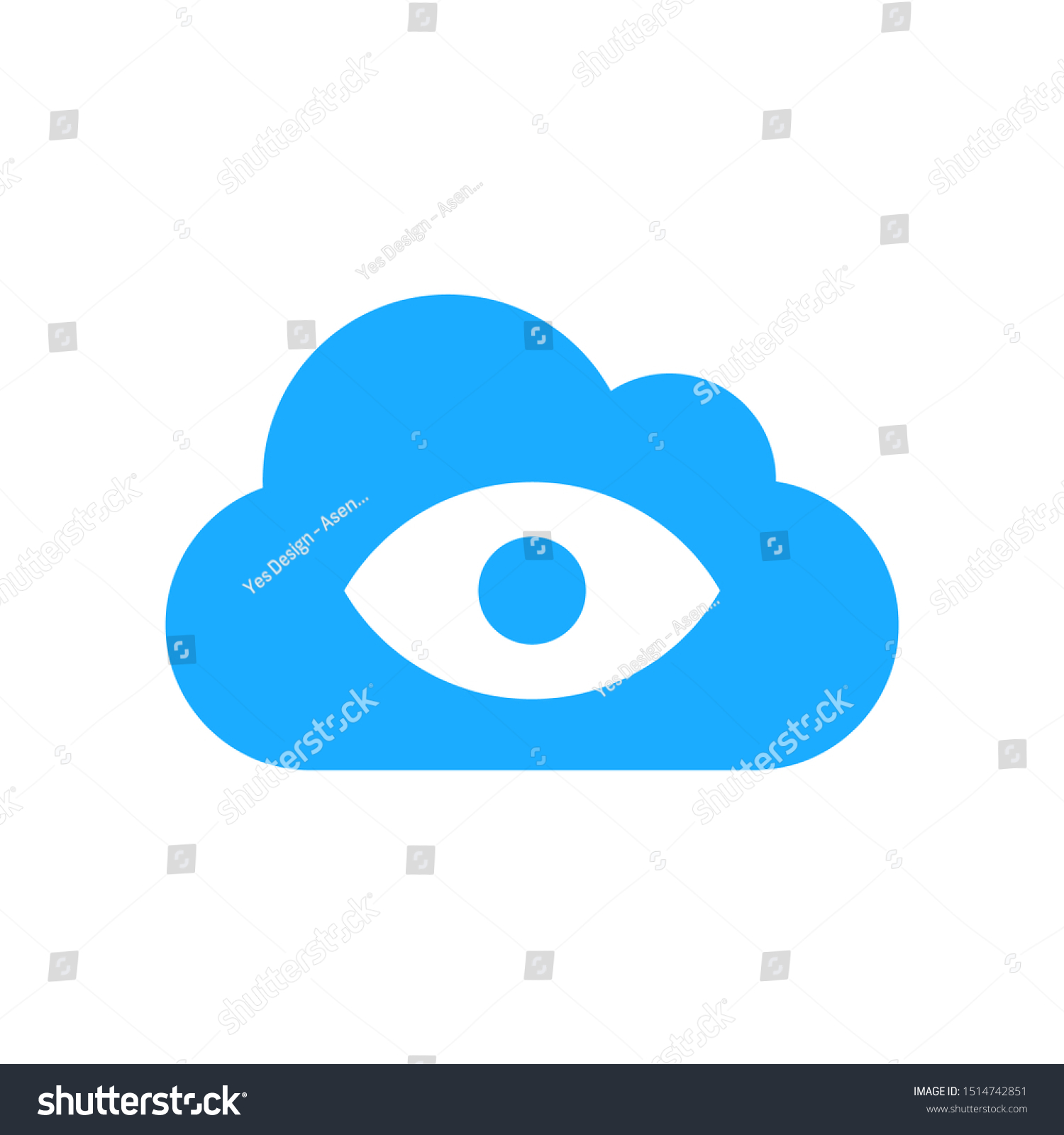 Modern Cloud Negative Space Eye Logo Stock Vector (Royalty Free ...