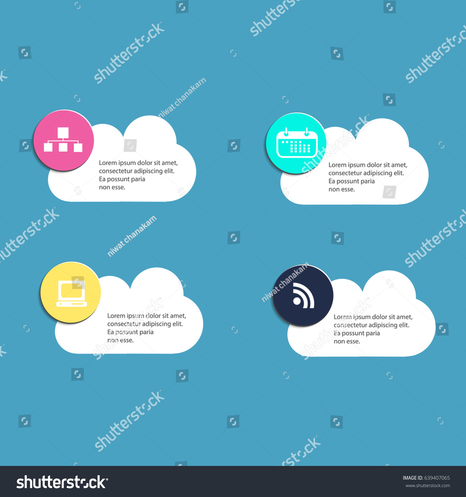 Modern Cloud Infographic Cloud Icons Vector Stock Vector (Royalty Free ...