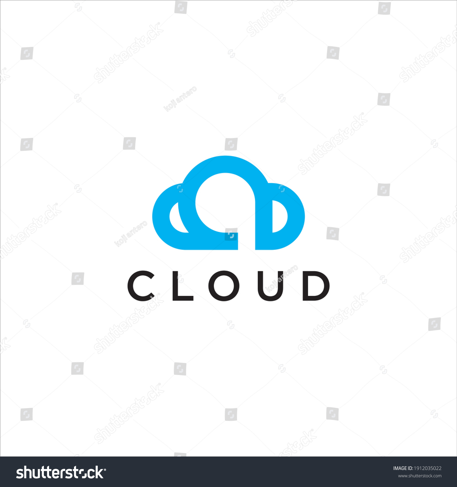Modern Cloud Logo Initial Concept Vector Stock Vector (Royalty Free ...