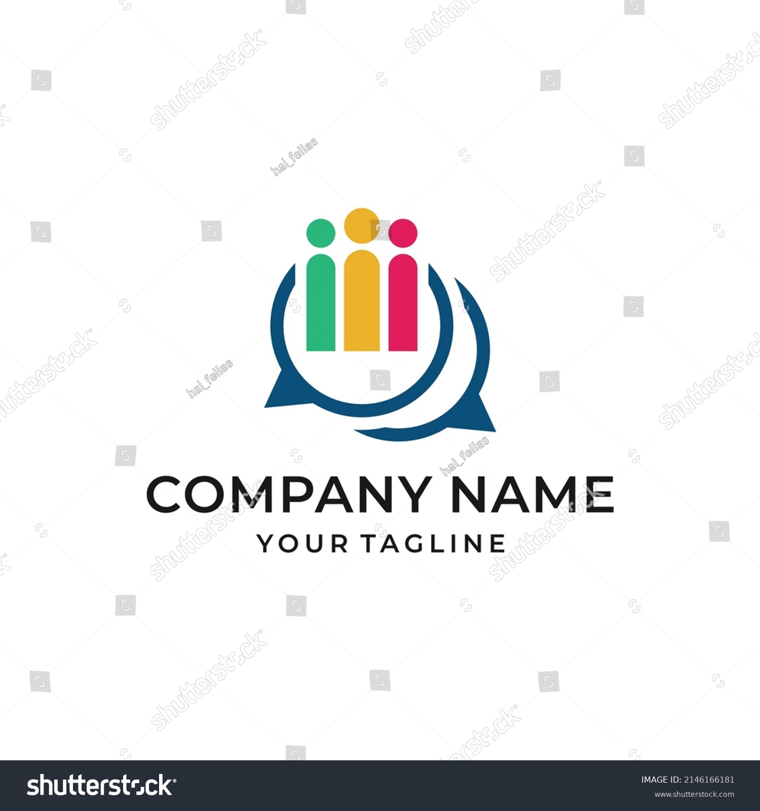 Modern Communication Group Chat Logo Design Stock Vector (Royalty Free ...