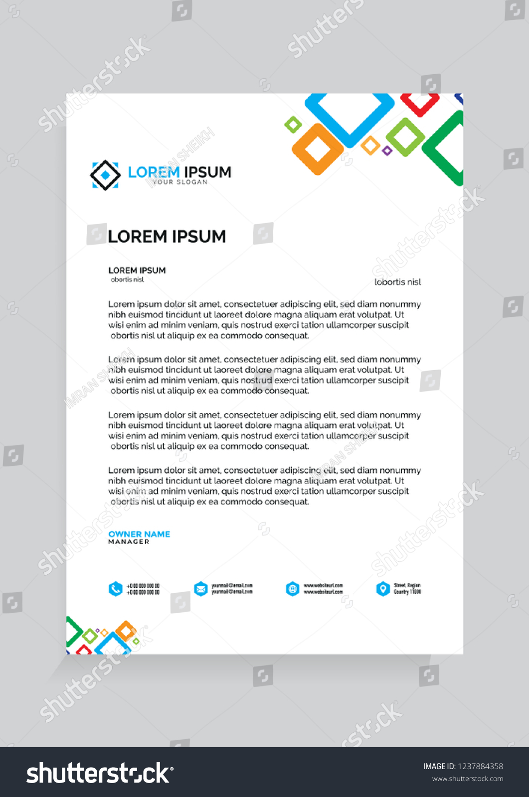 Modern Company Letterhead Stock Vector (Royalty Free) 1237884358 ...