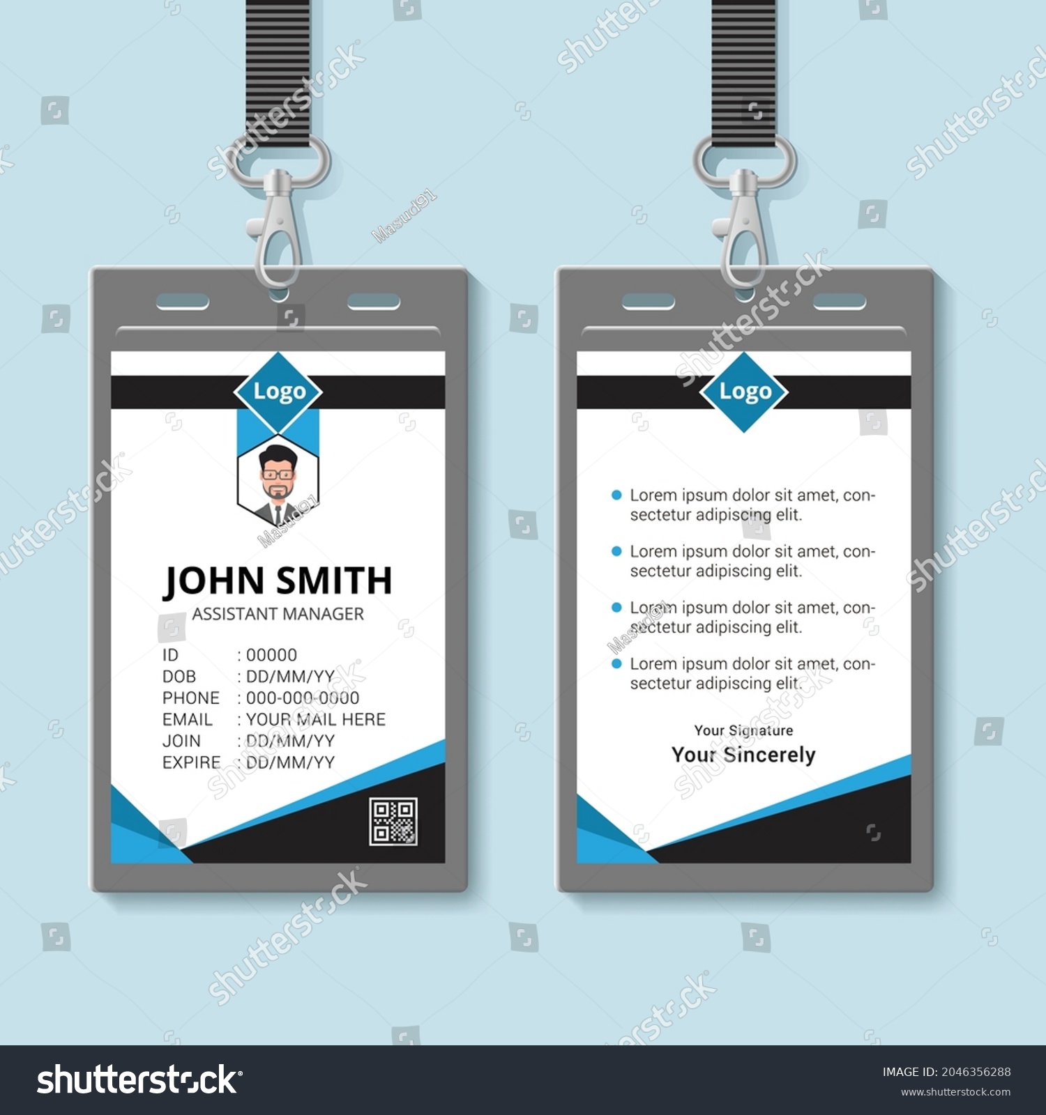 Modern Creative Clean Two Sided Id Stock Vector (Royalty Free ...