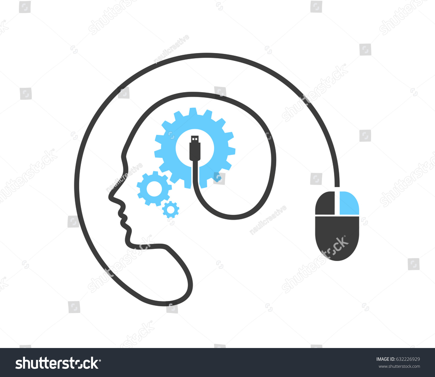Modern Creative Technology Mind Logo Stock Vector (Royalty Free ...