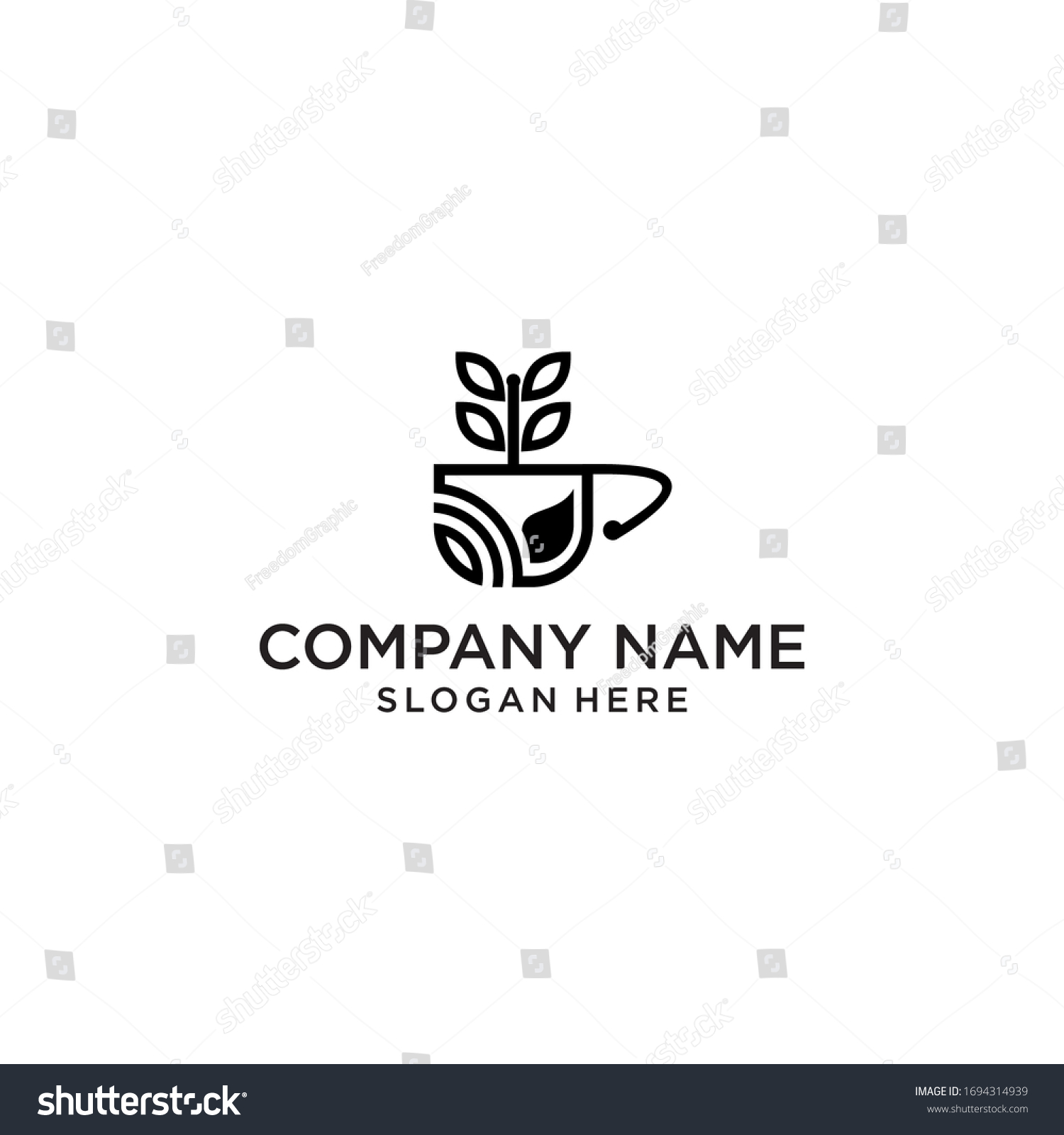 Modern Cup Logo Design Vector Stock Vector (Royalty Free) 1694314939