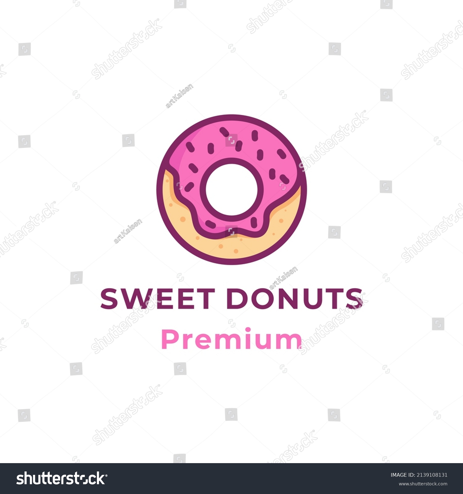 Modern Cute Donuts Logo Design Vector Stock Vector (Royalty Free ...