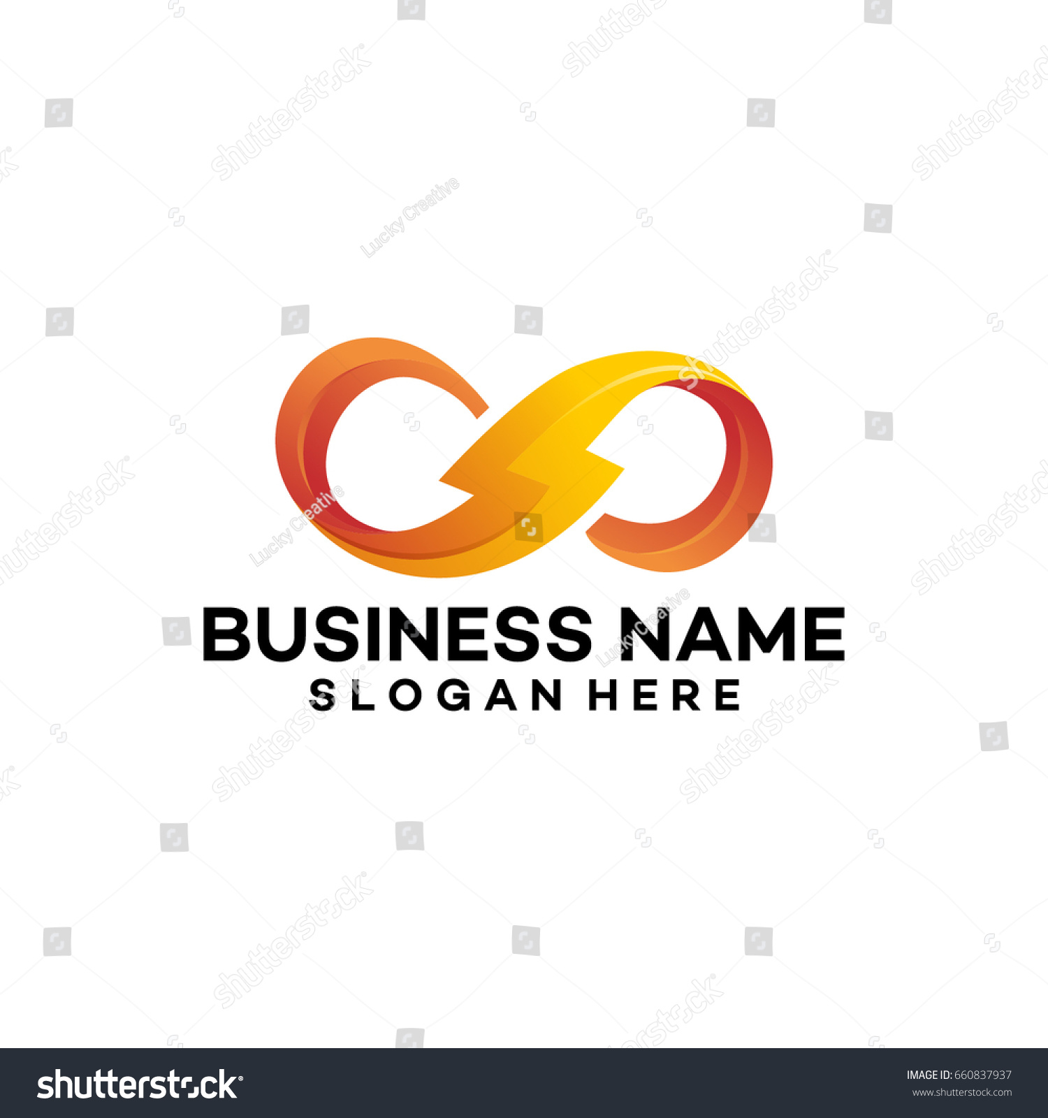 Modern 3d Infinity Power Logo Vector Stock Vector (Royalty Free) 660837937