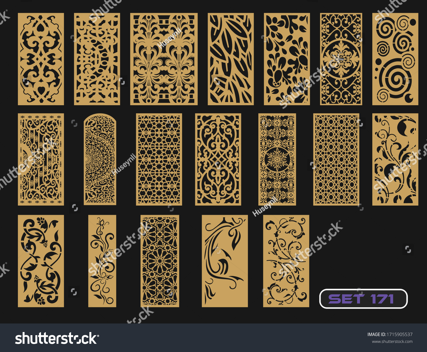 Modern Decorative Pattern Laser Cut Set Stock Vector (Royalty Free ...
