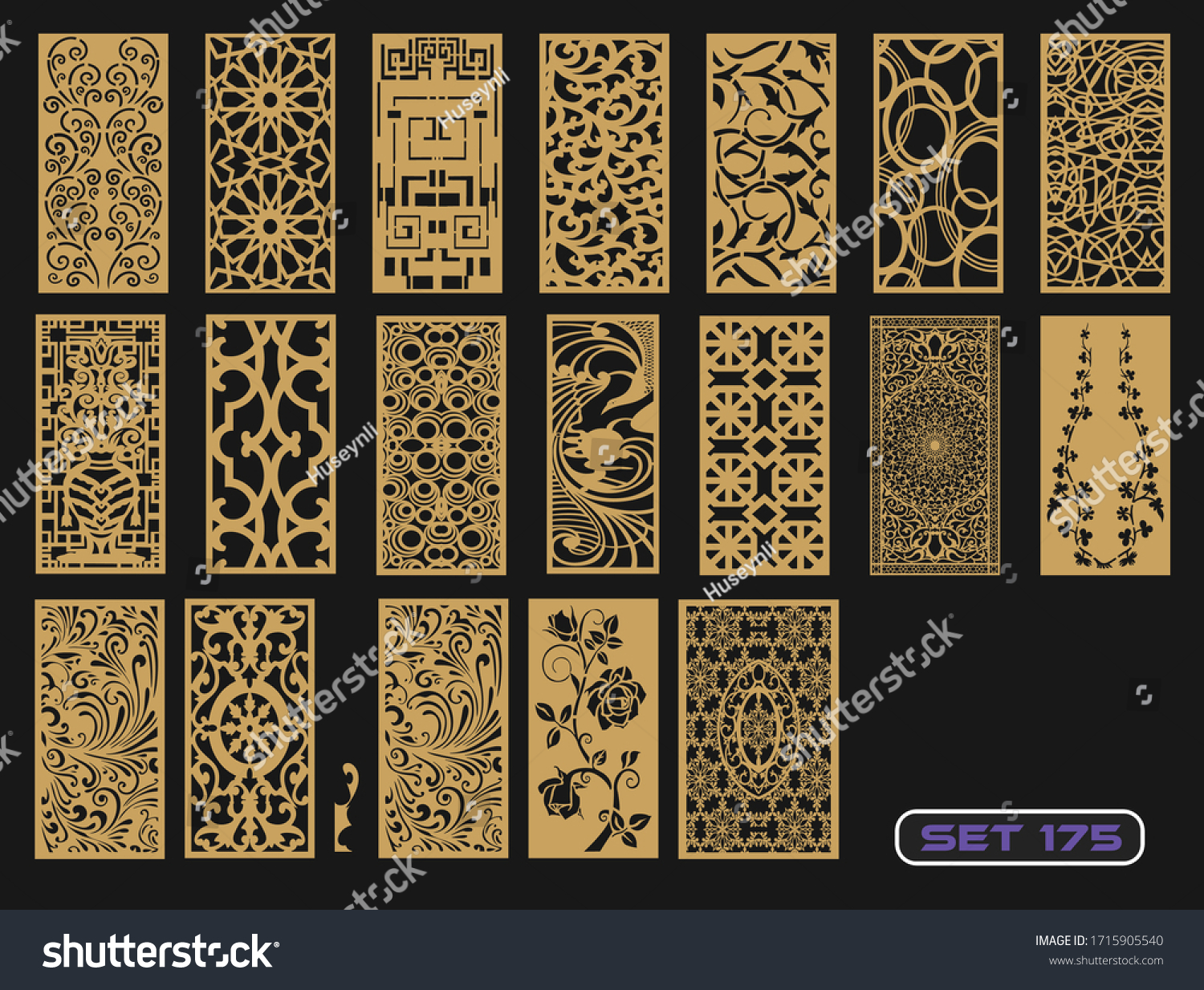 Modern Decorative Pattern Laser Cut Set Stock Vector (Royalty Free ...