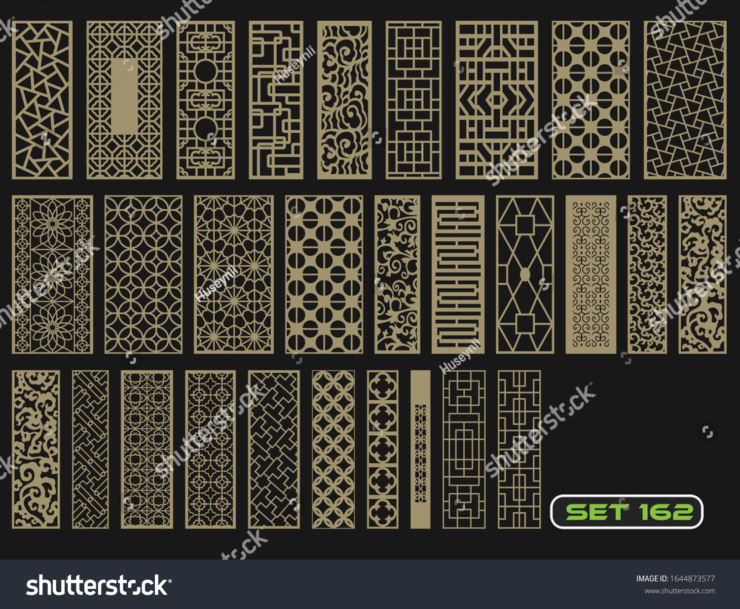 Modern Decorative Set 162 Laser Cut Stock Vector (Royalty Free) 1644873577