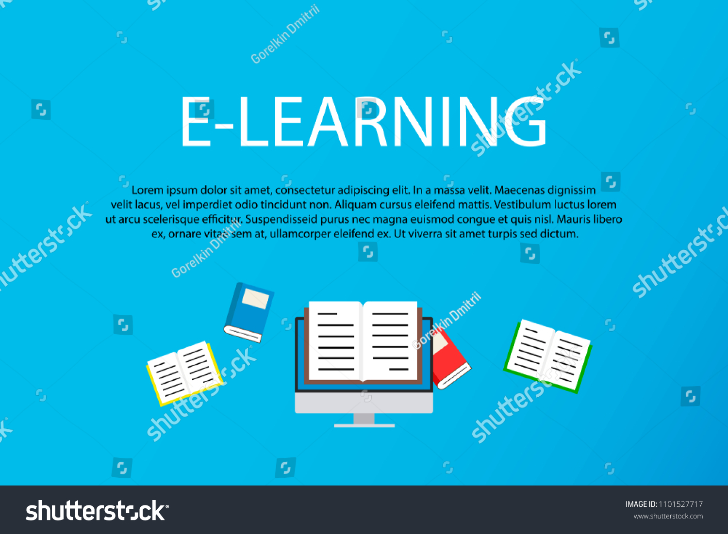 Modern Design Elearning Online Education Concept Stock Vector (Royalty ...