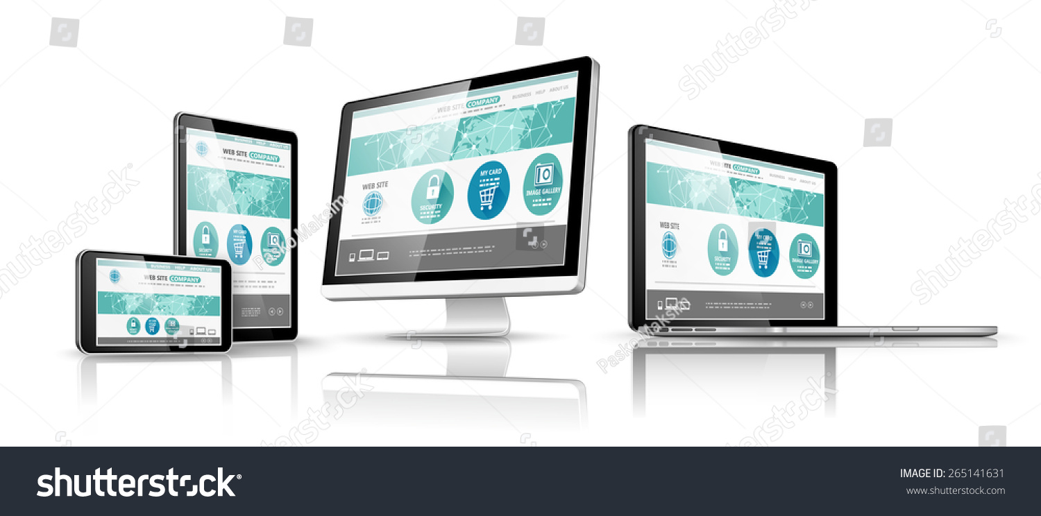Modern Devices Web Design Template Vector Stock Vector (Royalty Free ...