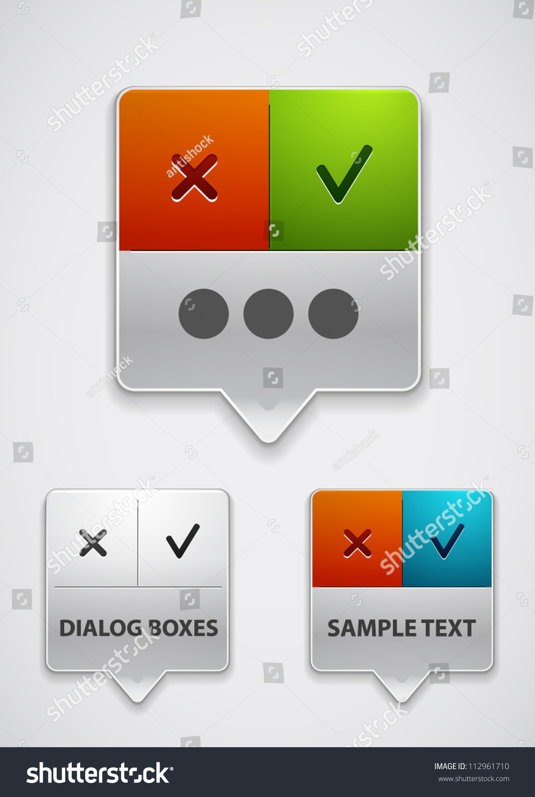 Modern Dialog Box Icon Set Stock Vector 112961710 - Shutterstock
