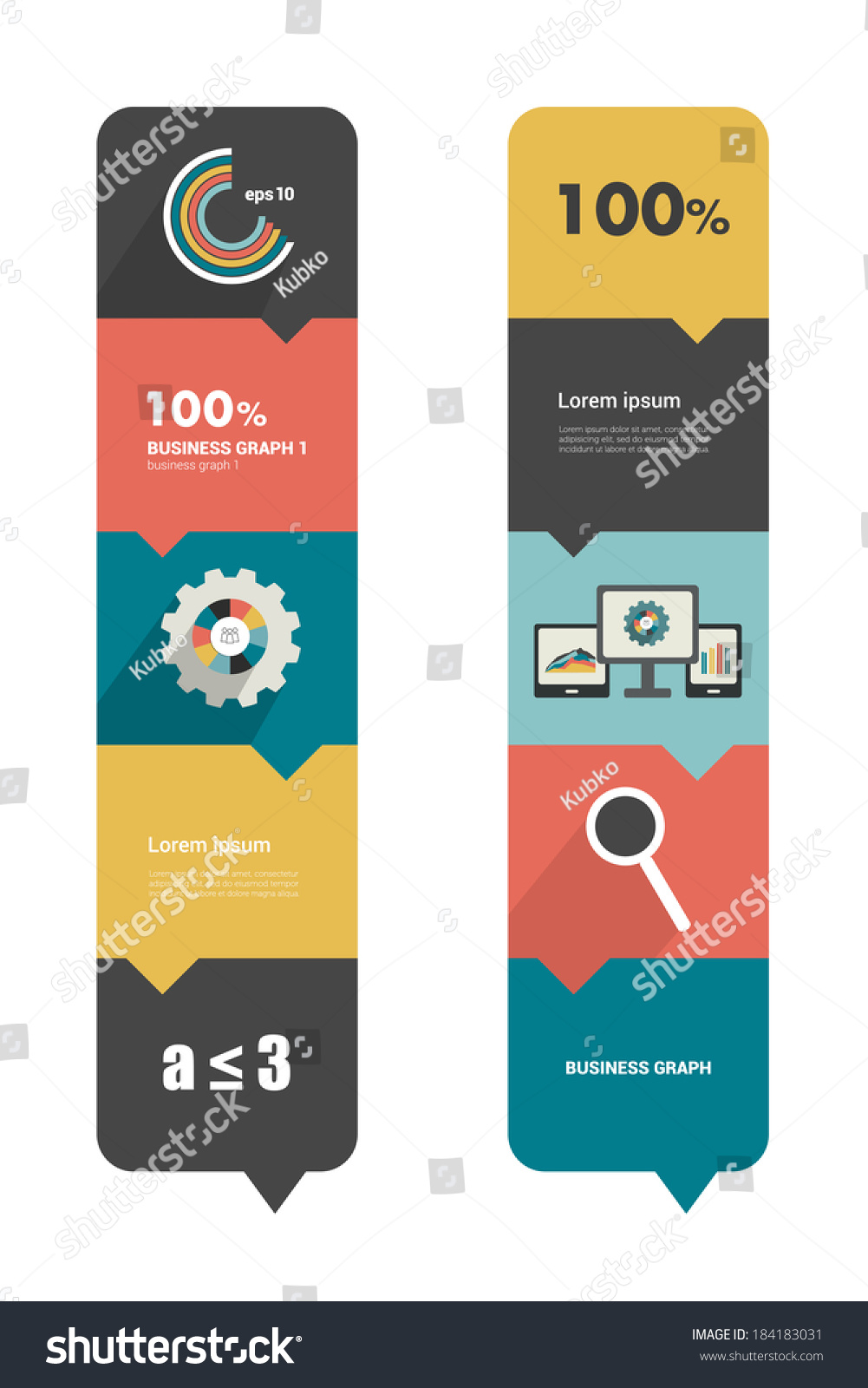 Modern Flat Box Diagram Infographics Vector Stock Vector (Royalty Free ...