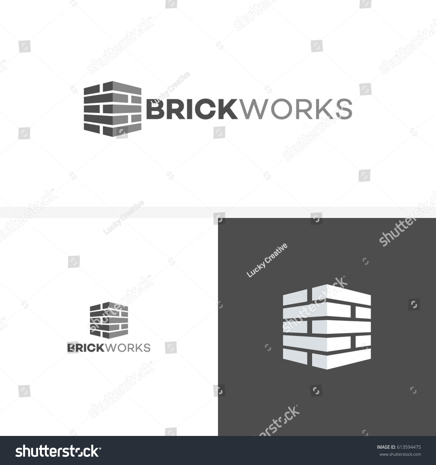 Modern Flat Brick Logo Brick Work 스톡 벡터(사용료 없음) 613594475 - Shutterstock