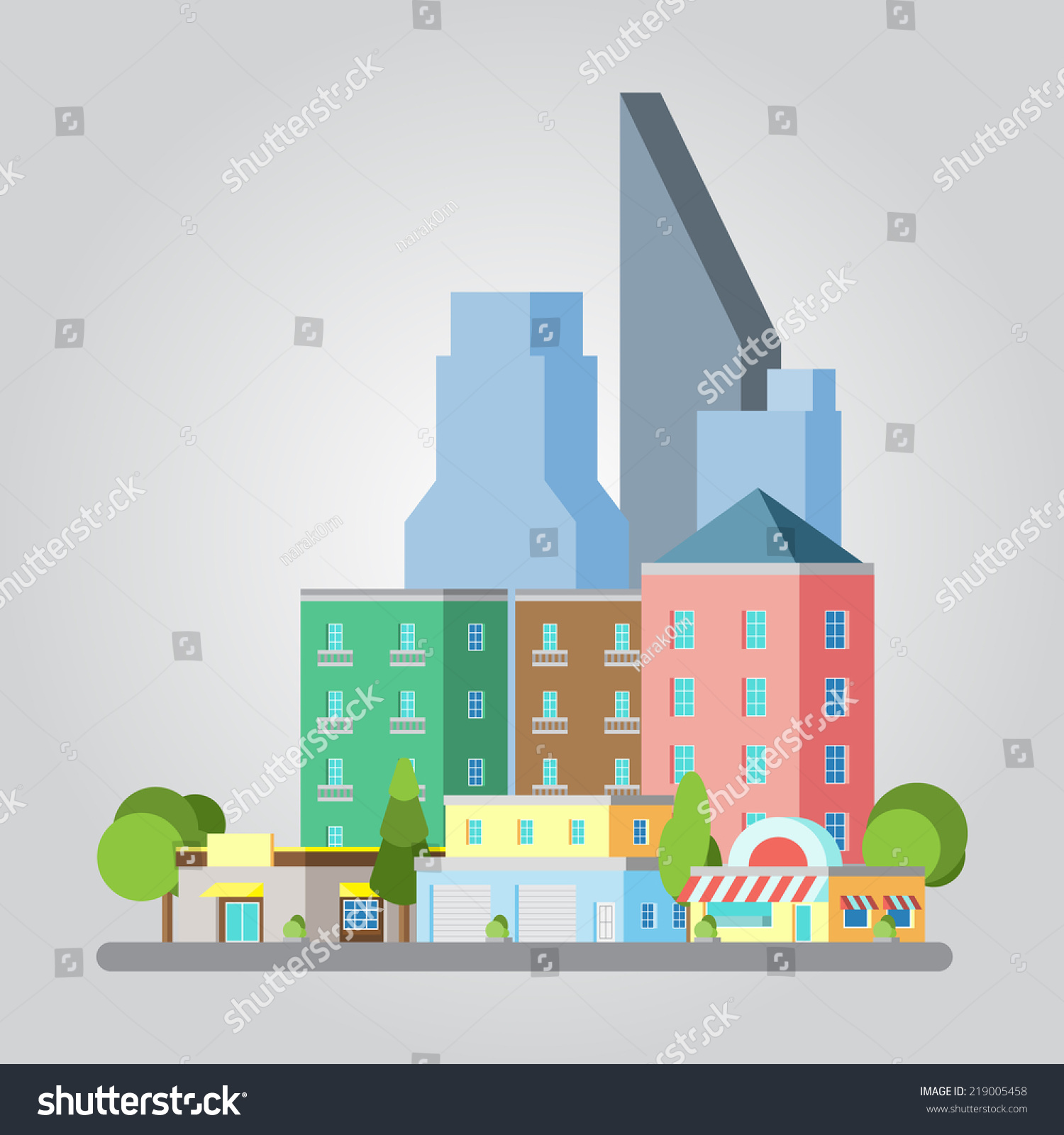 Modern Flat Design Cityscape Illustration Stock Vector (Royalty Free ...