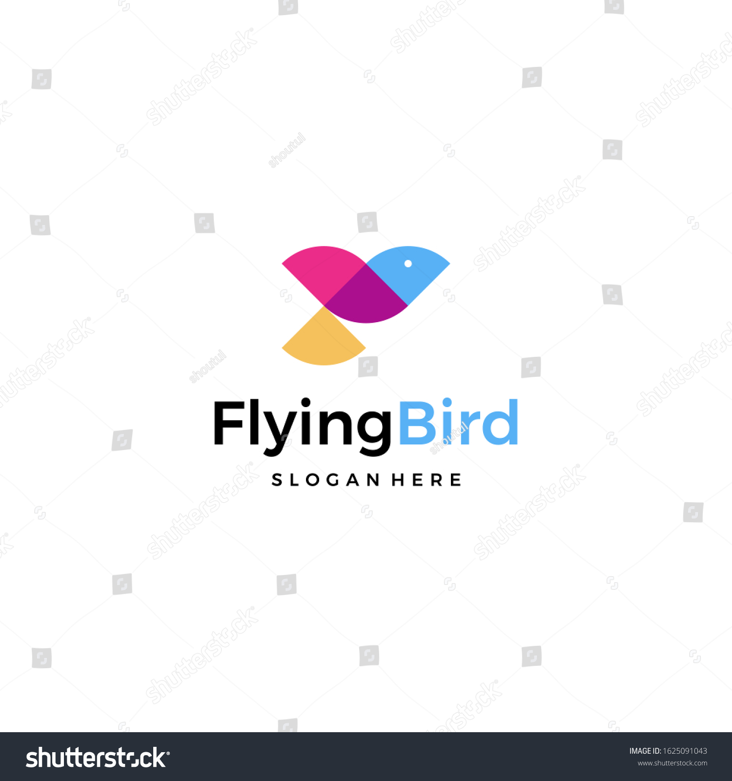 Modern Flying Bird Logo Template Stock Vector (Royalty Free) 1625091043