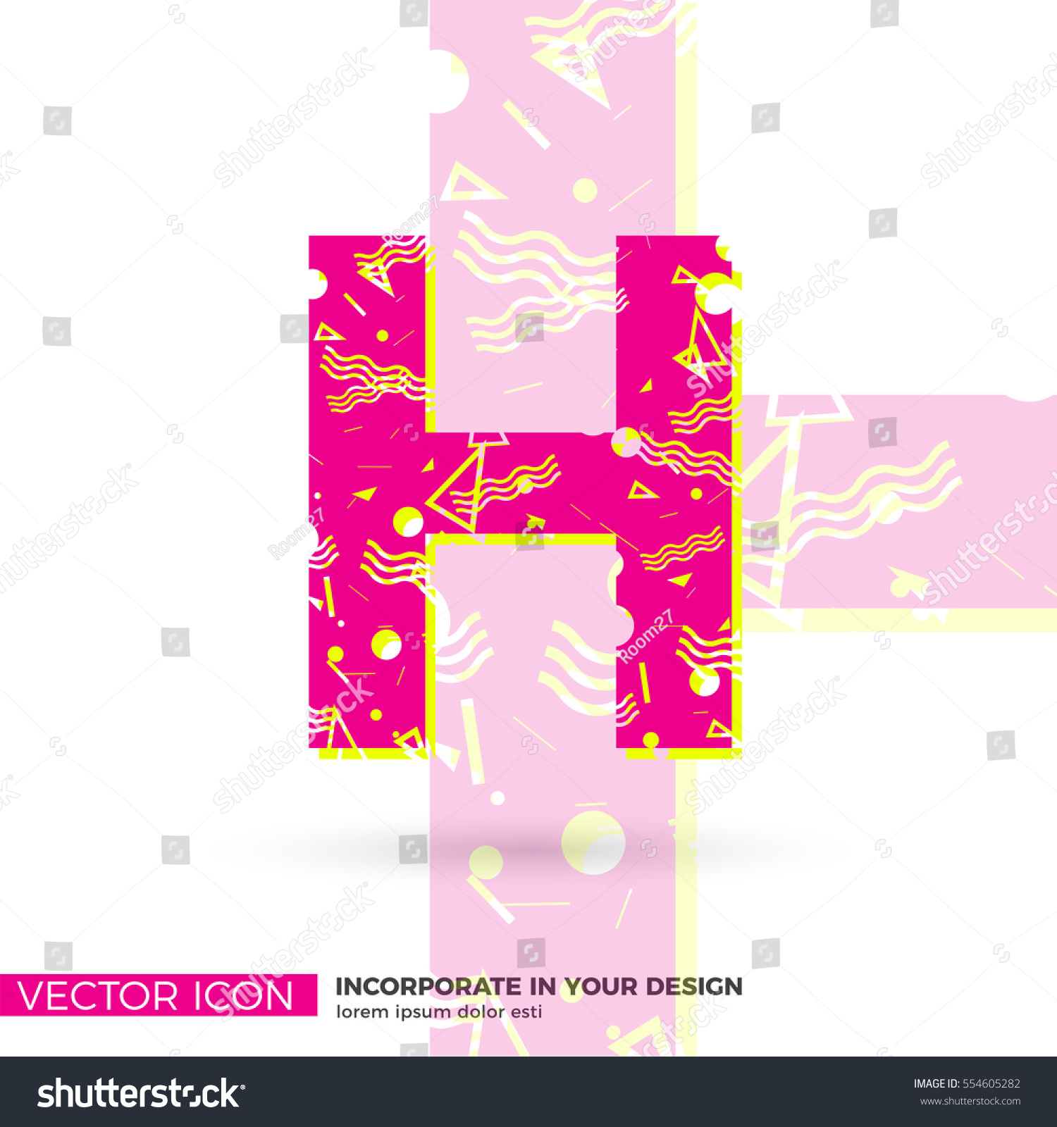 Modern Font Vector Letter H 库存矢量图（免版税）554605282 | Shutterstock
