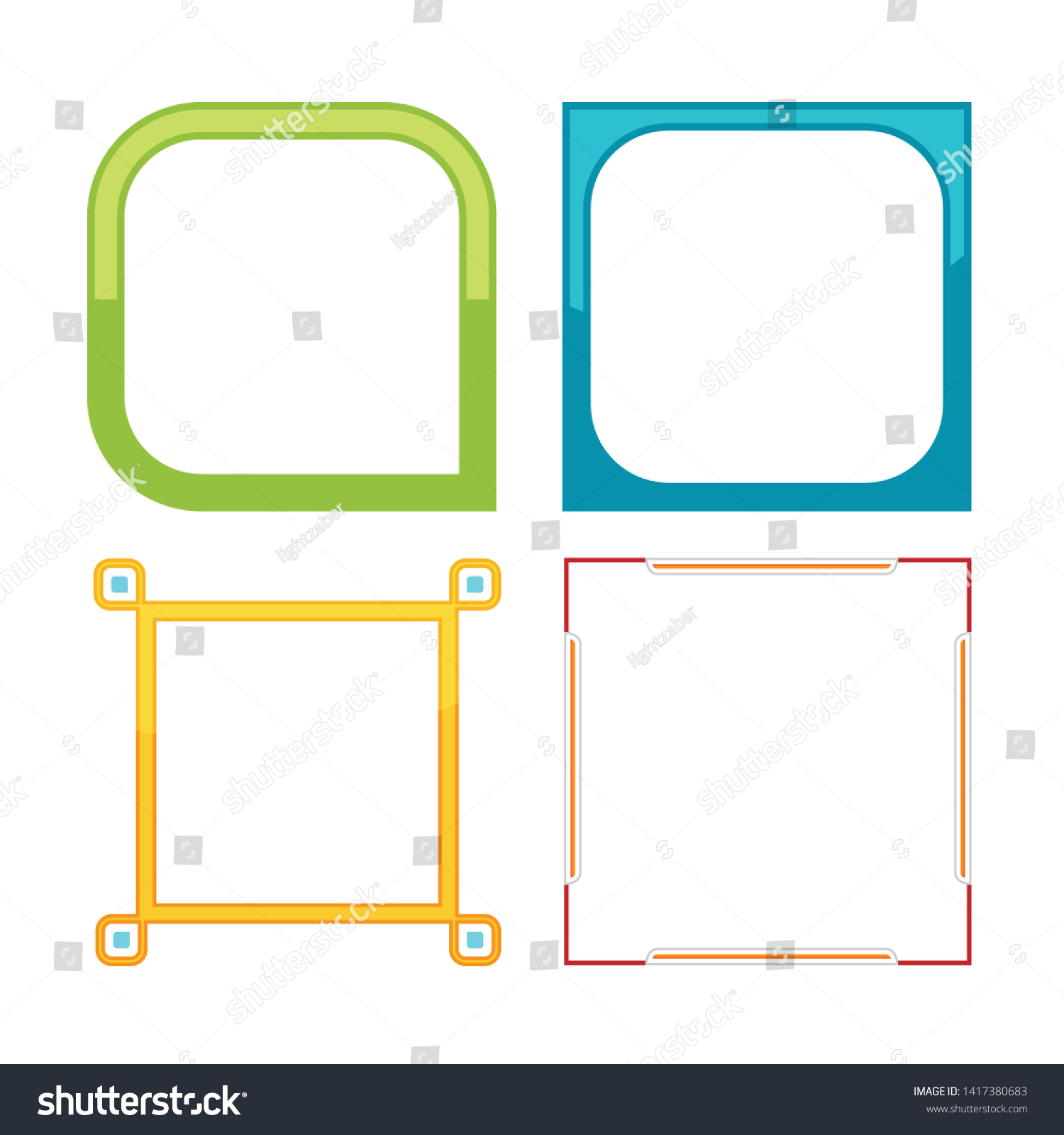 Modern Frame Square Collection Set Vector Stock Vector (Royalty Free ...