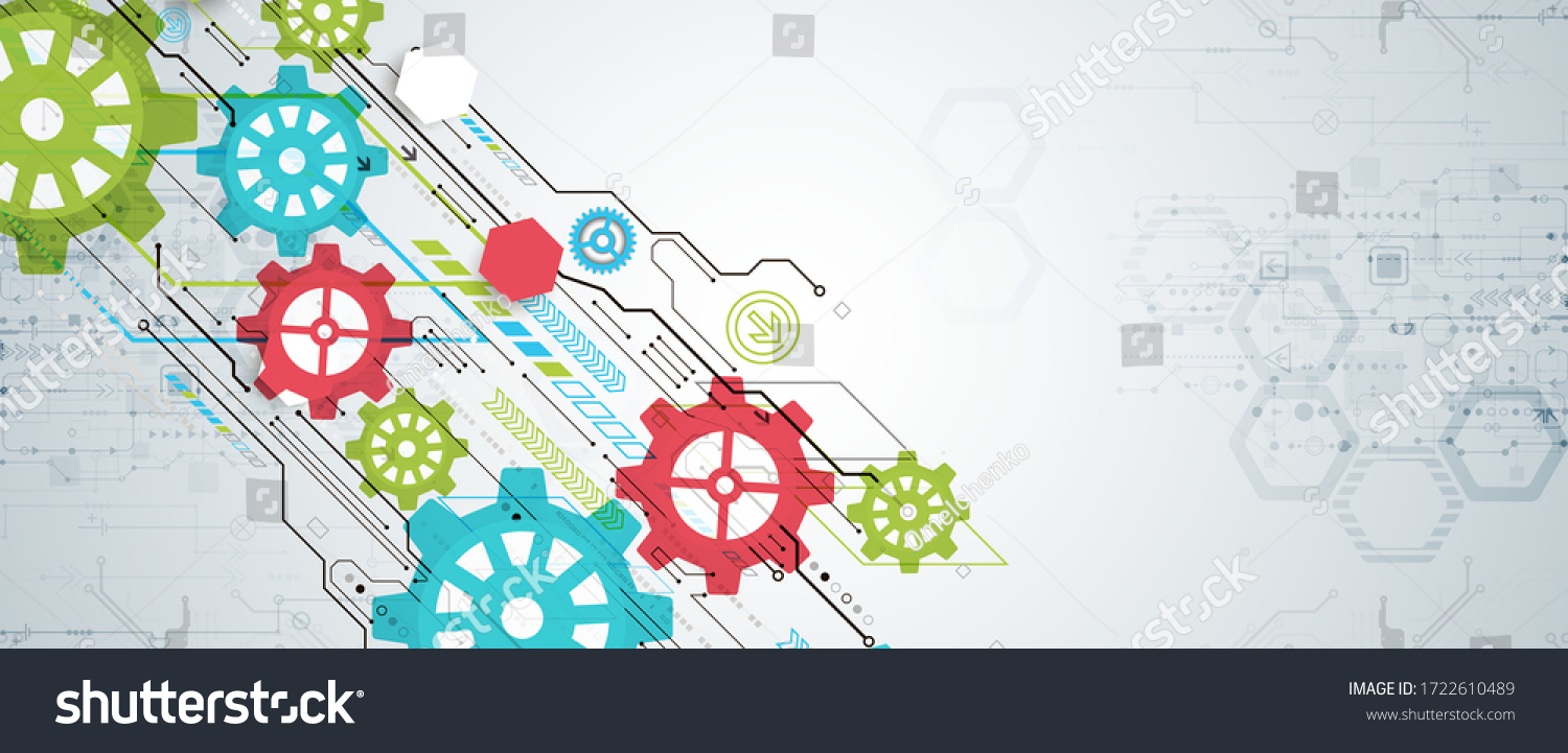 Modern Futuristic Engineering Science Technology Vector Stock Vector ...