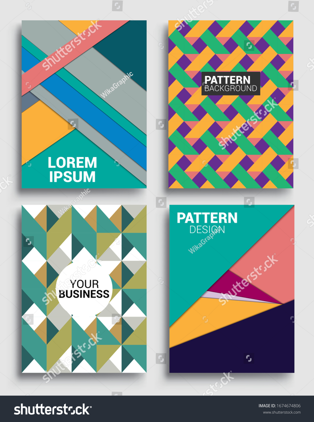 Modern Geometric Abstract Background Covers Set Stock Vector (Royalty ...