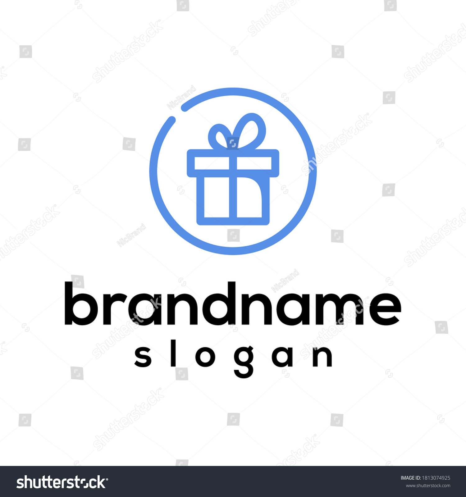 Modern Gift Logo Design Vector Stock Vector (Royalty Free) 1813074925 ...