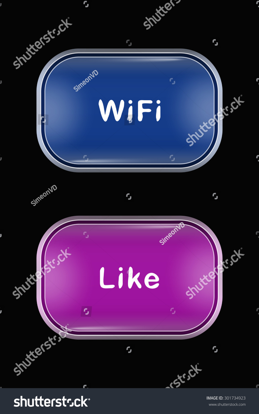 Modern Glass Buttons Wifi Like Rectangular Stock Vector (Royalty Free ...