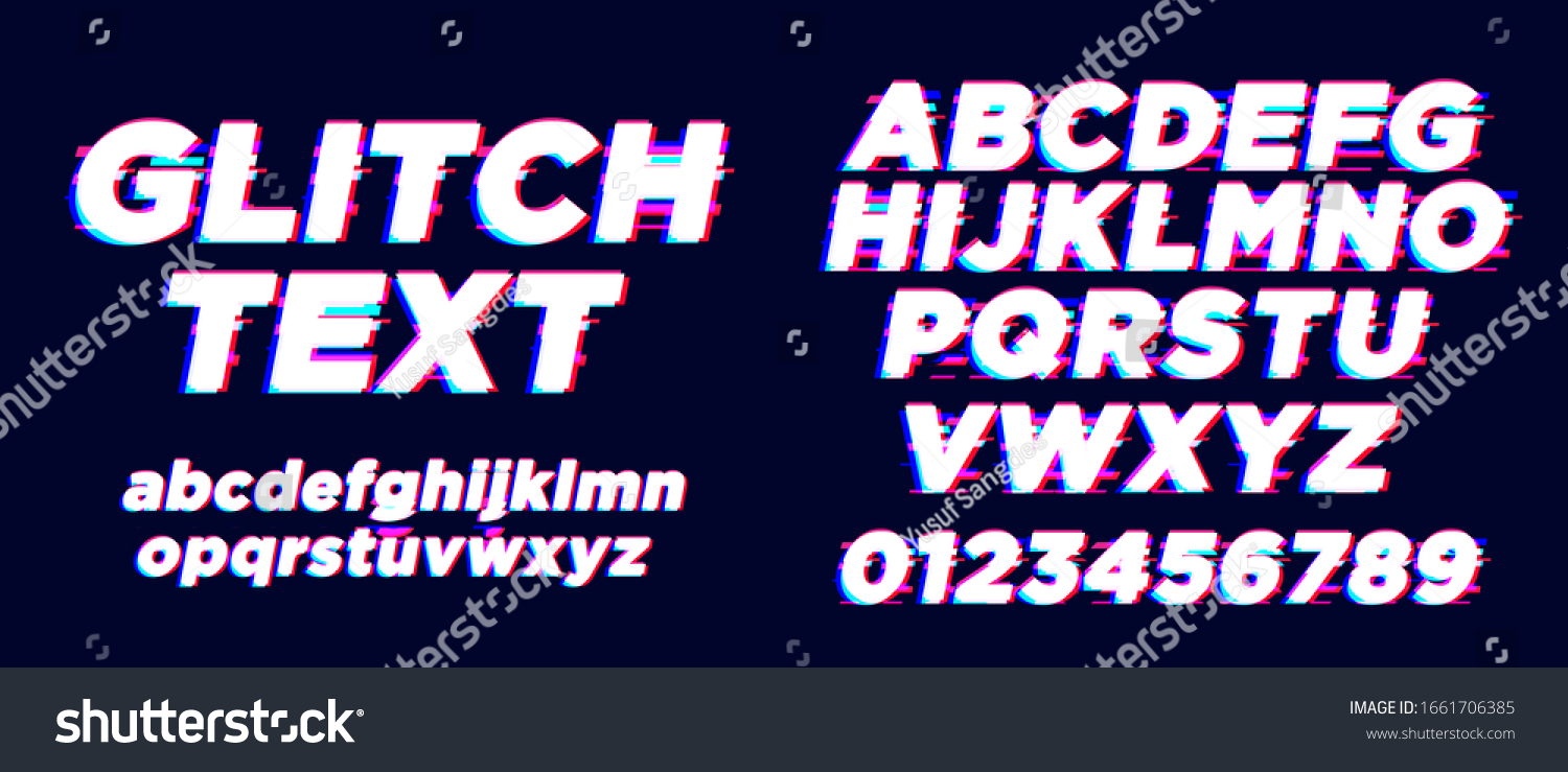 Modern Glitch Text Style Effect Mockup Stock Vector (Royalty Free ...