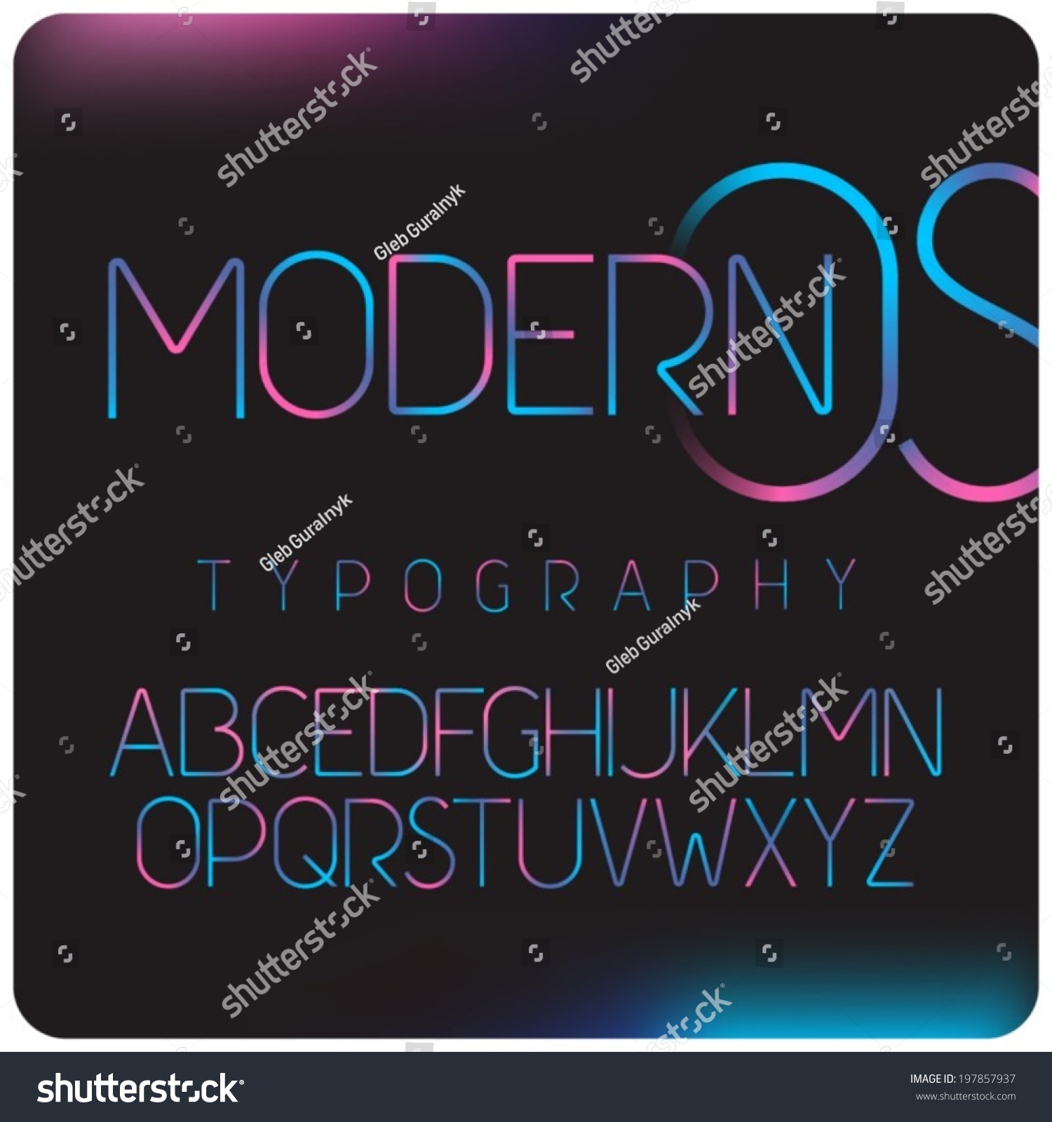 Modern Gradient Colors Font Stock Vector (Royalty Free) 197857937 ...
