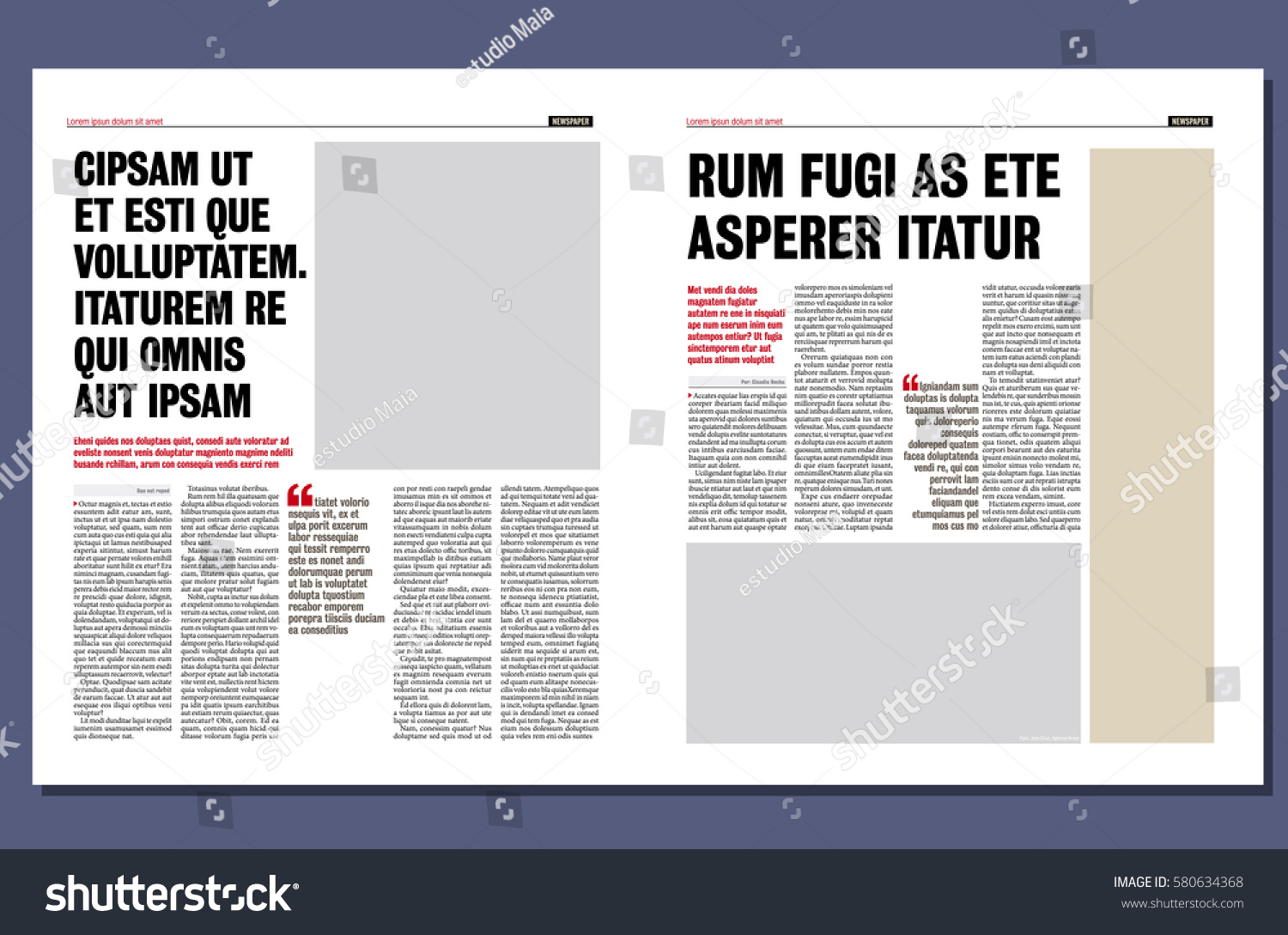 Modern Graphical Design Newspaper Template Stock Vector (Royalty Free ...