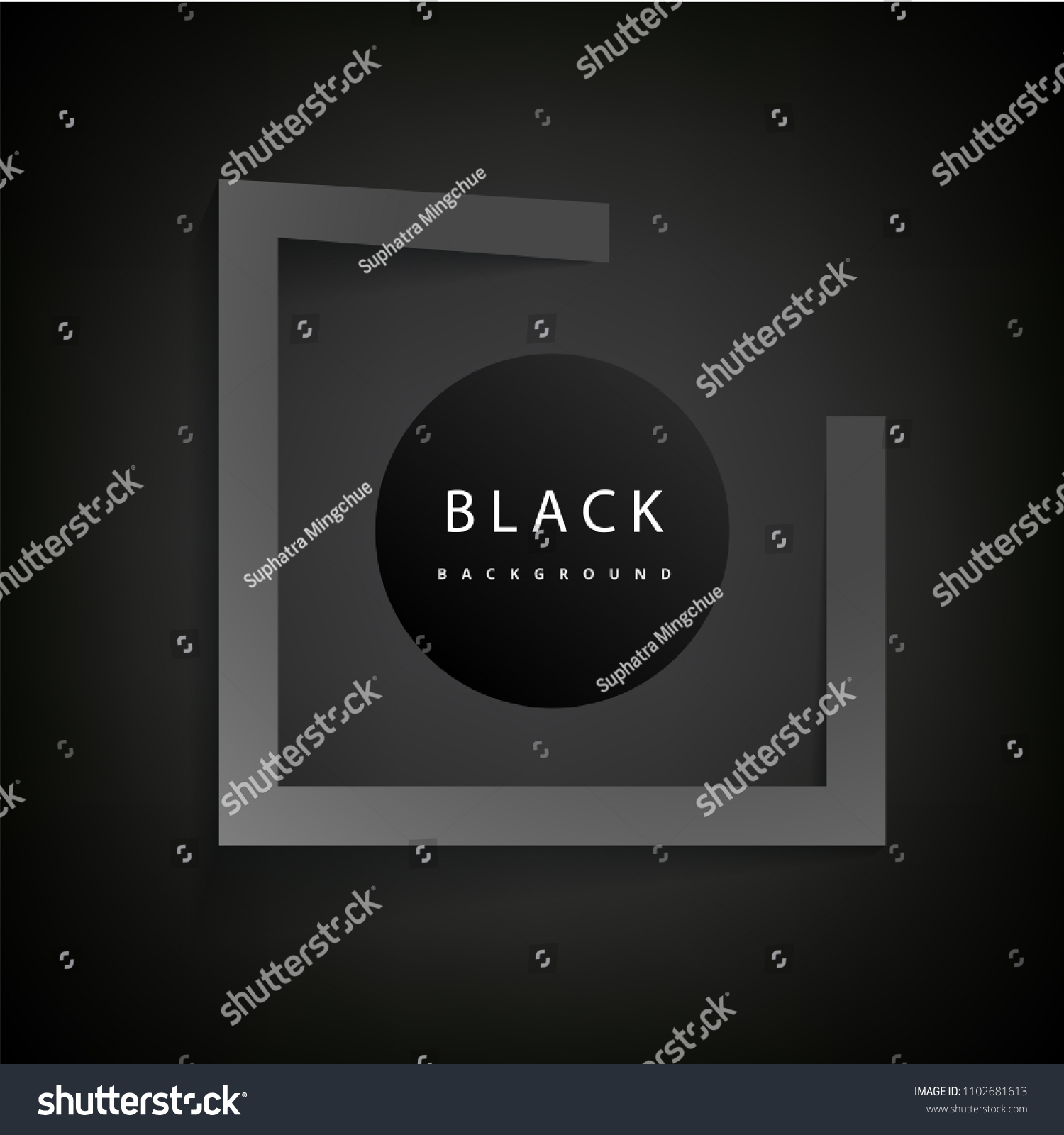 Modern Gray Square Frame Black Background Stock Vector (Royalty Free ...