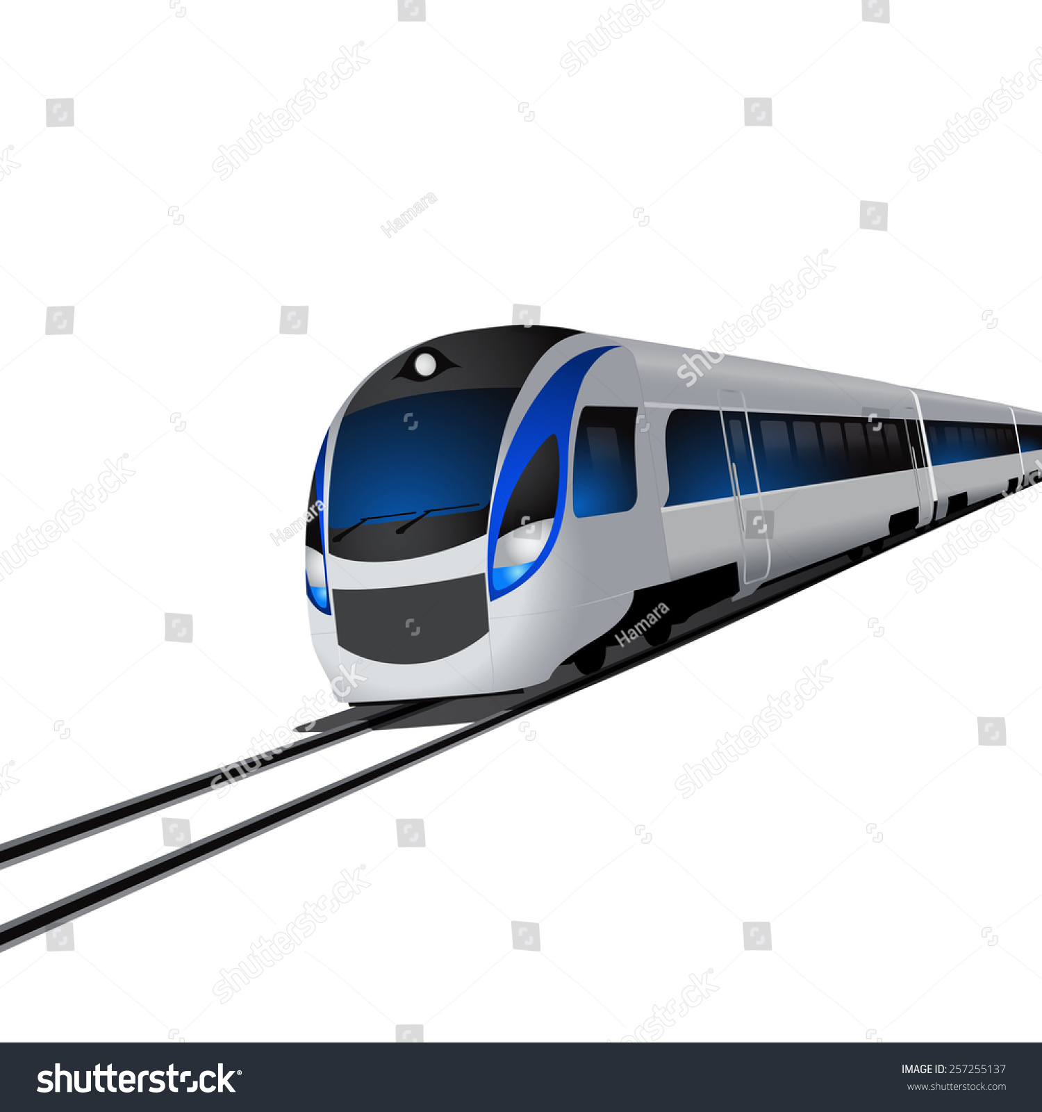 Modern High Speed Train Isolated On Stock Vector (Royalty Free ...
