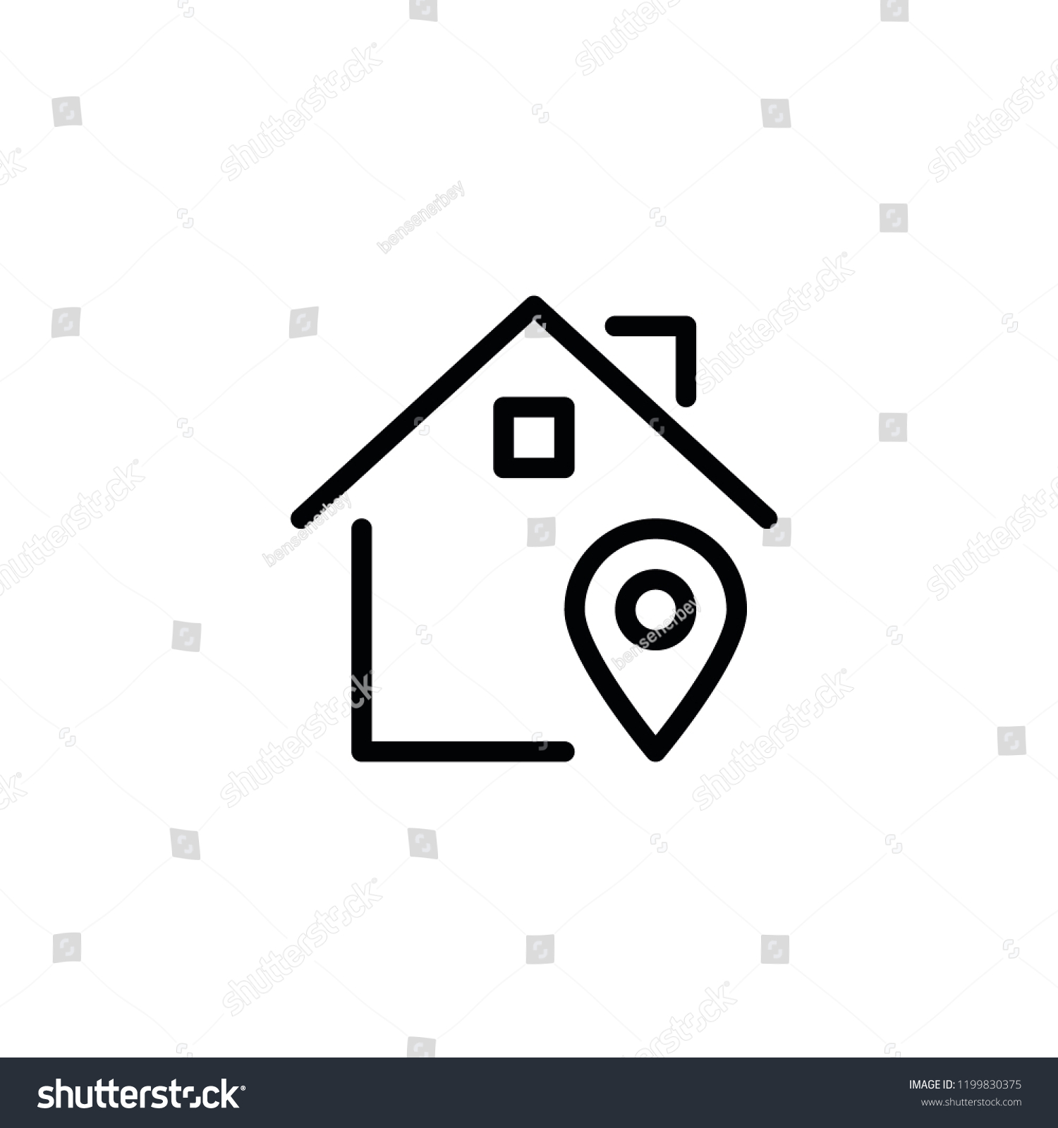 Modern Home Location Icon Stock Vector (Royalty Free) 1199830375 ...