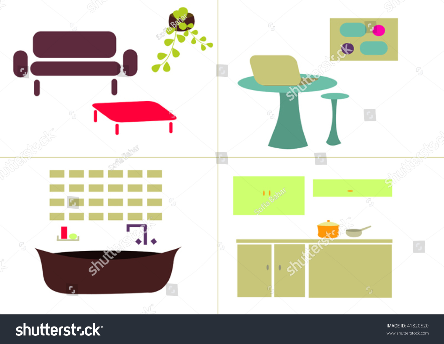 Modern Home Vector Set Stock Vector (Royalty Free) 41820520
