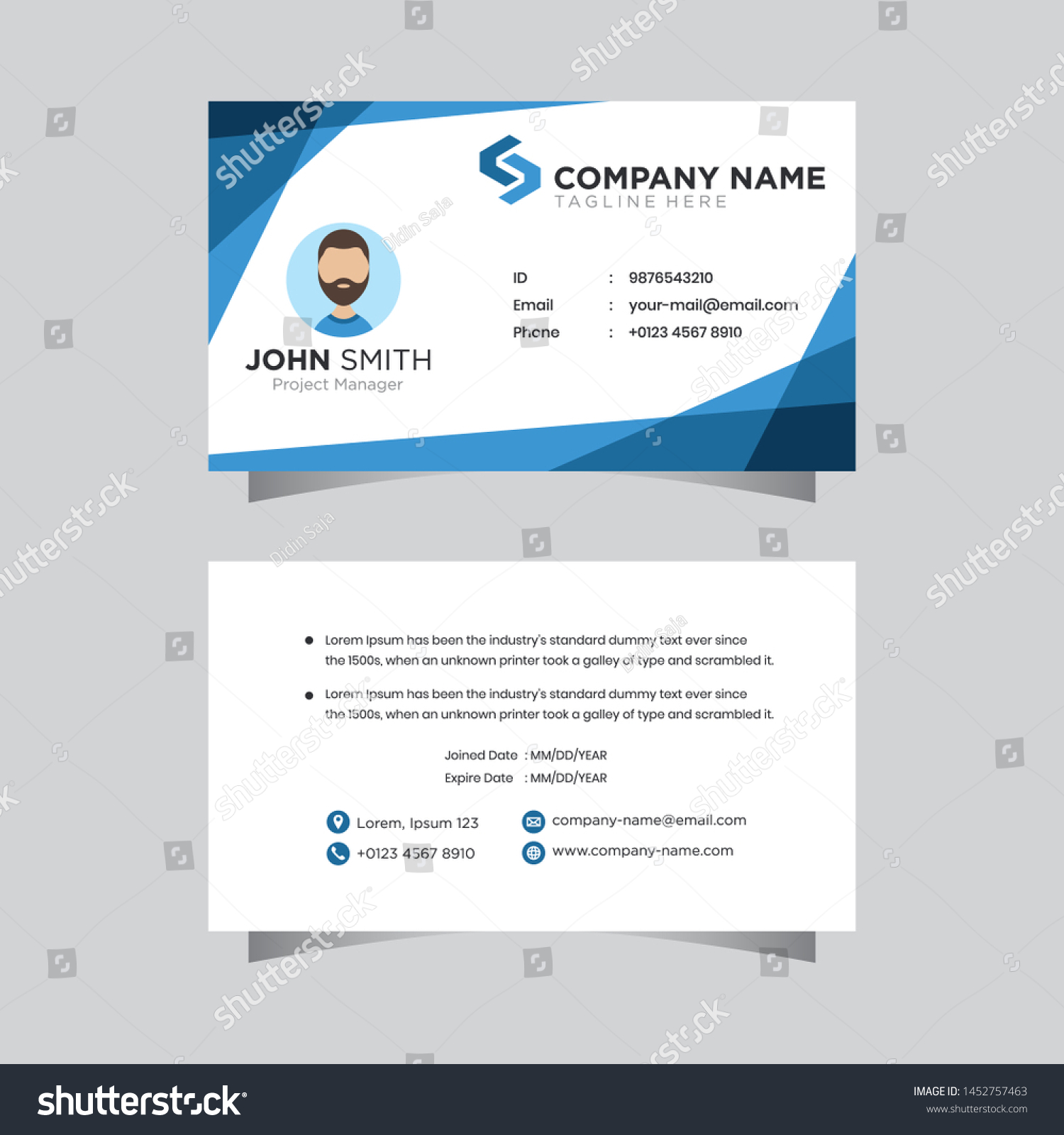 Modern Horizontal Id Card Design Template Stock Vector (Royalty Free ...