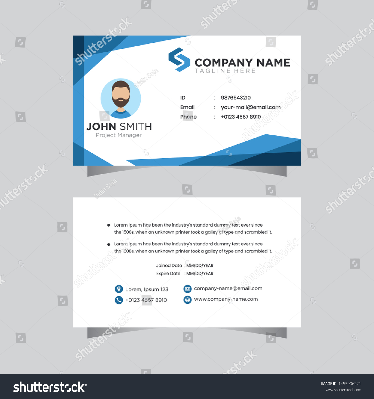 Modern Horizontal Id Card Design Template: vector de stock (libre de ...