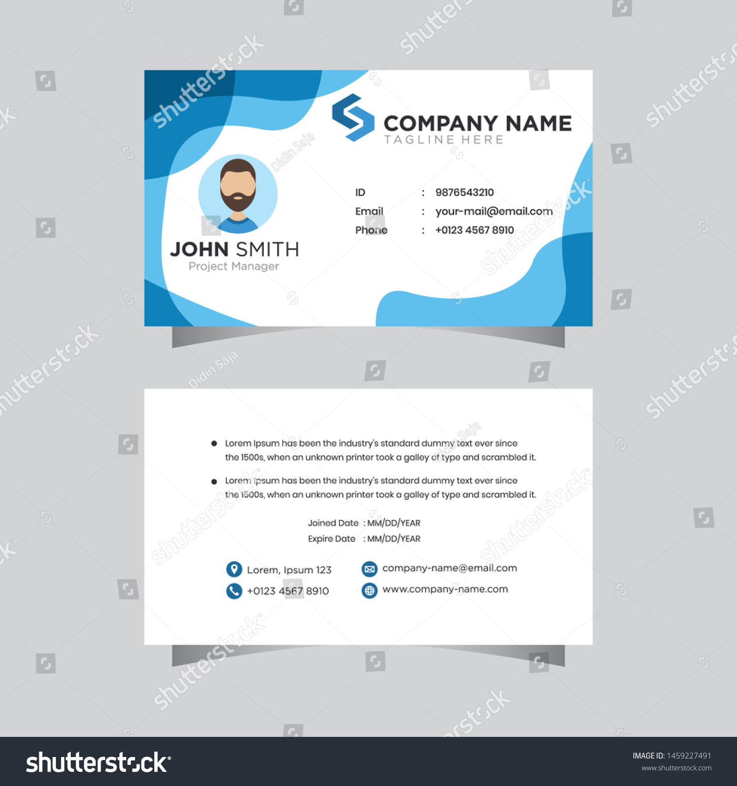 Modern Horizontal Id Card Design Template Stock Vector (Royalty Free ...
