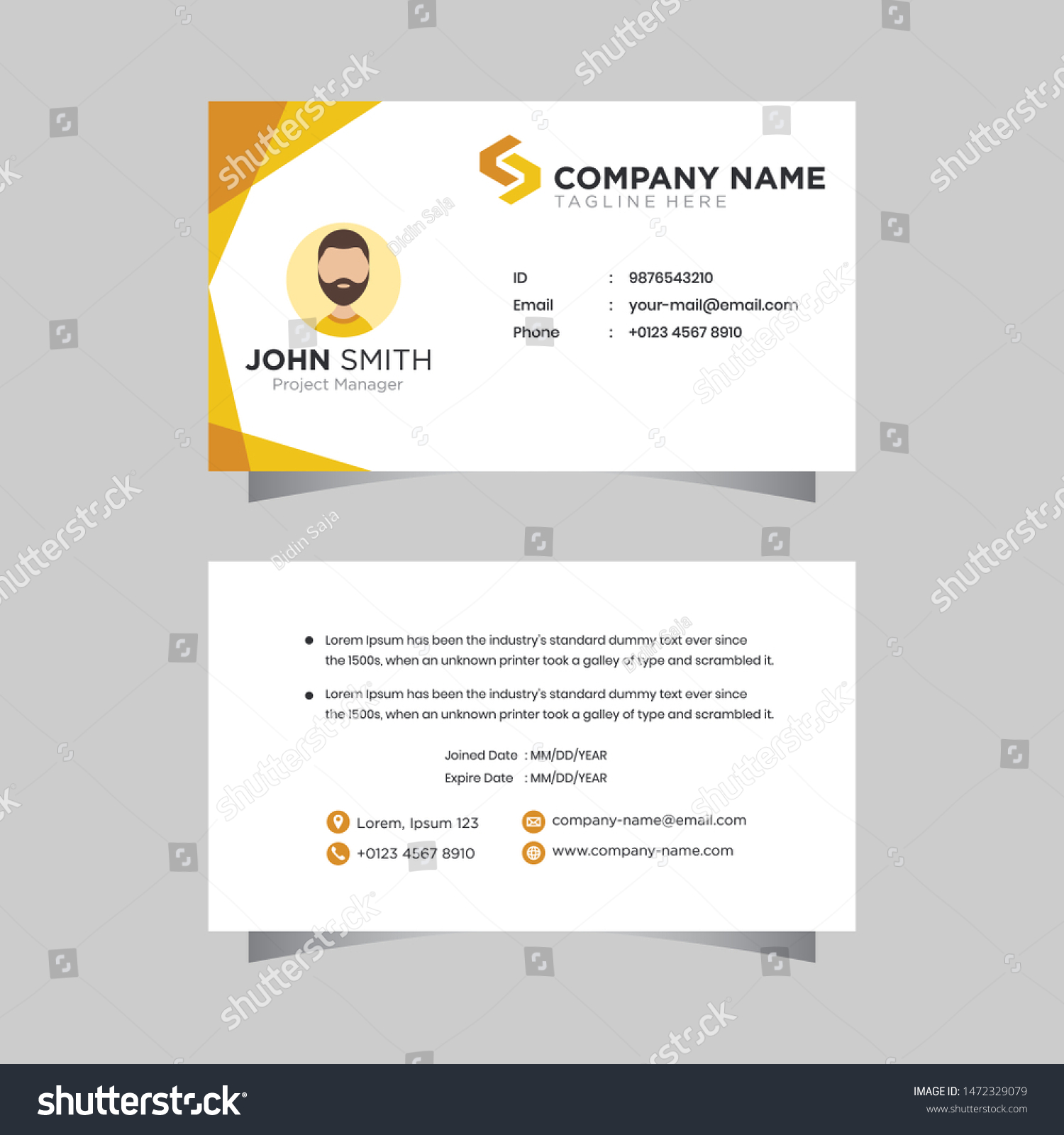Modern Horizontal Id Card Design Template Stock Vector (Royalty Free ...