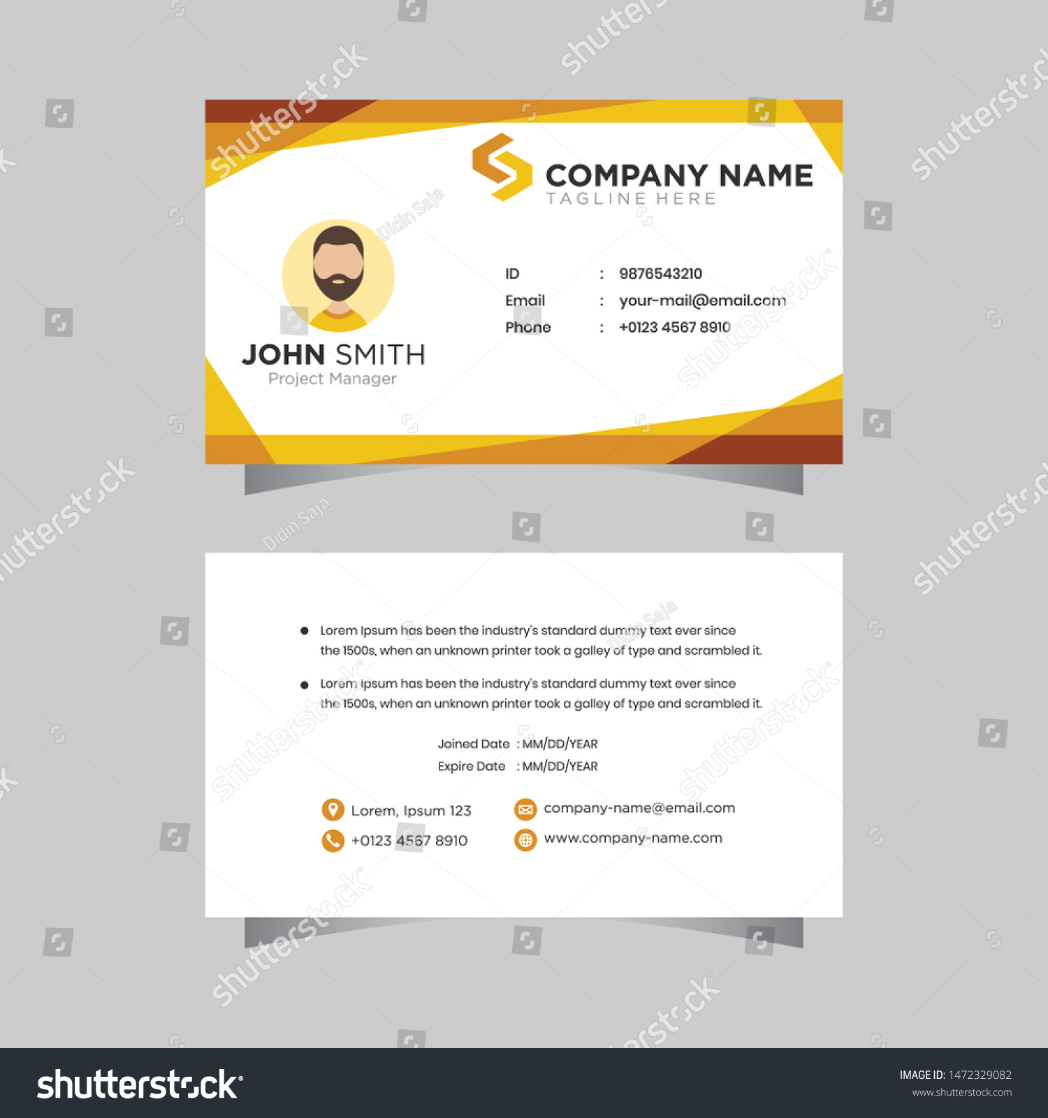 Modern Horizontal Id Card Design Template Stock Vector (Royalty Free ...