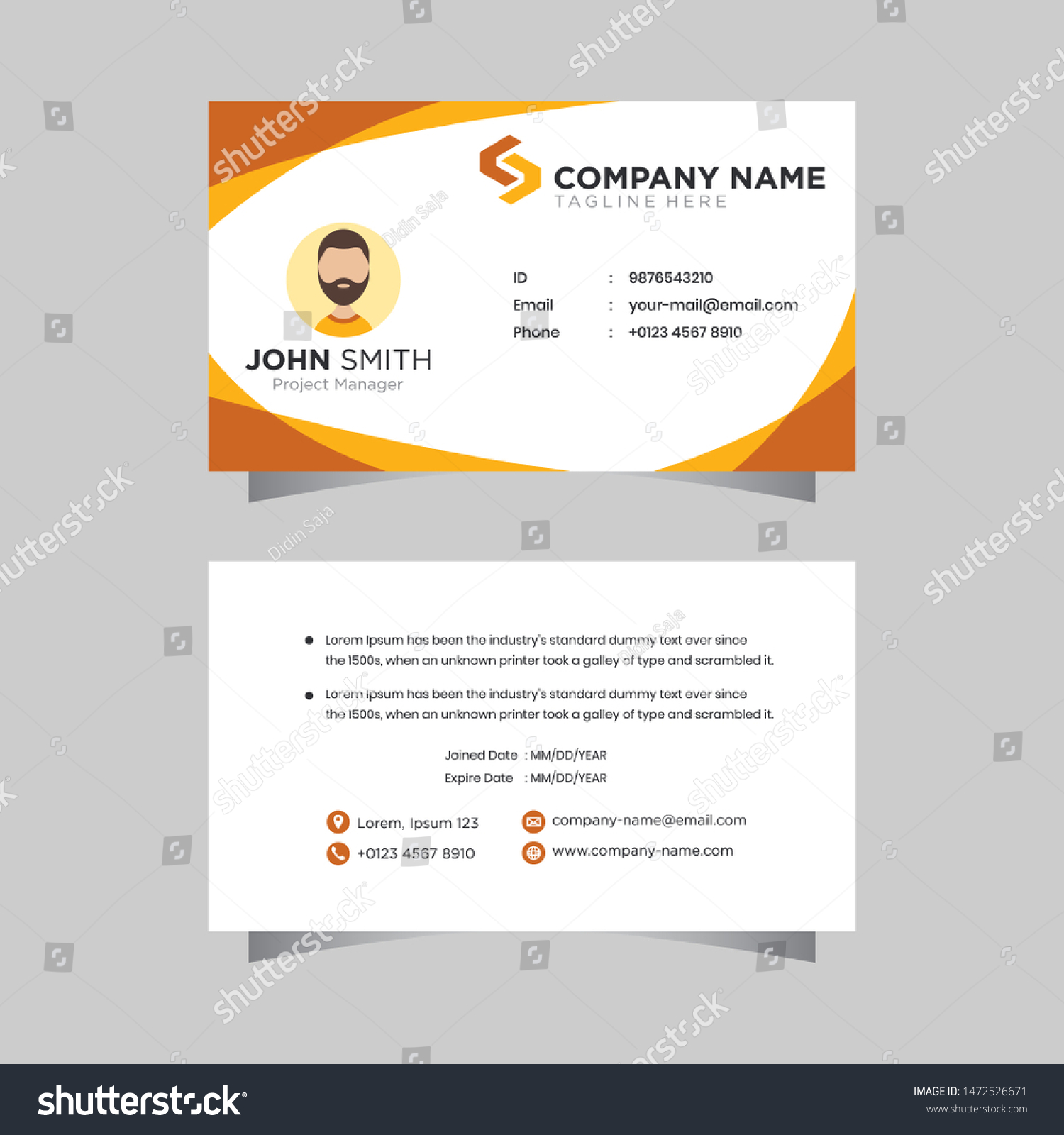 Modern Horizontal Id Card Design Template Stock Vector (Royalty Free ...