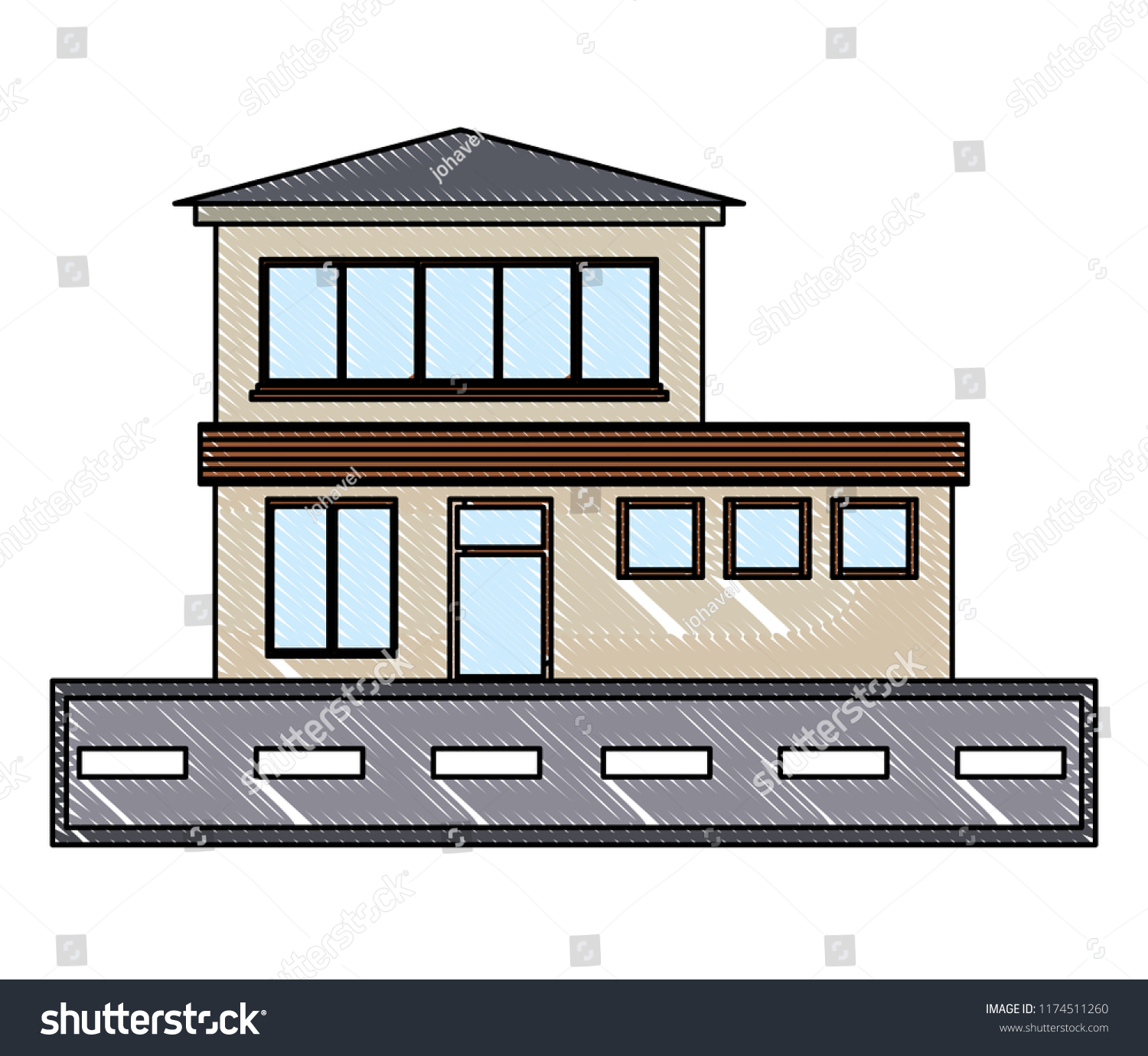 Modern House Design Stock Vector (Royalty Free) 1174511260 | Shutterstock