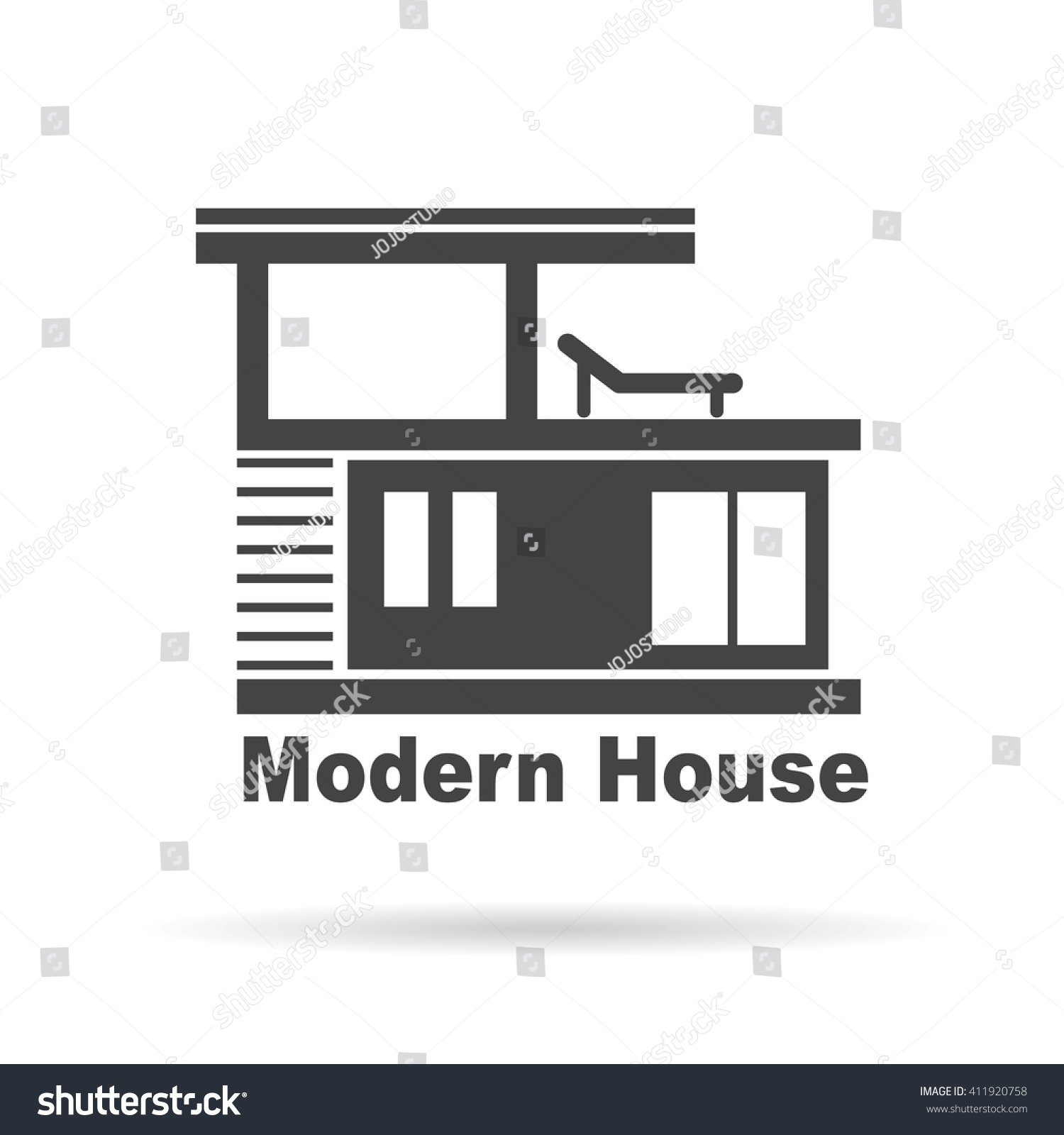 Modern House Logo Design Vector de stock (libre de regalías)411920758 ...