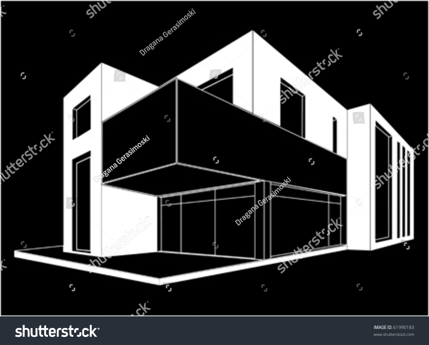 Modern House Vector Stock Vector (Royalty Free) 61990183