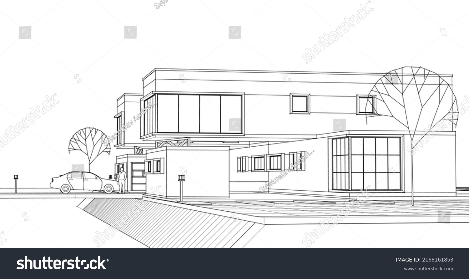 Modern House Consoles 3d Render Stock Vector (Royalty Free) 2168161853 ...