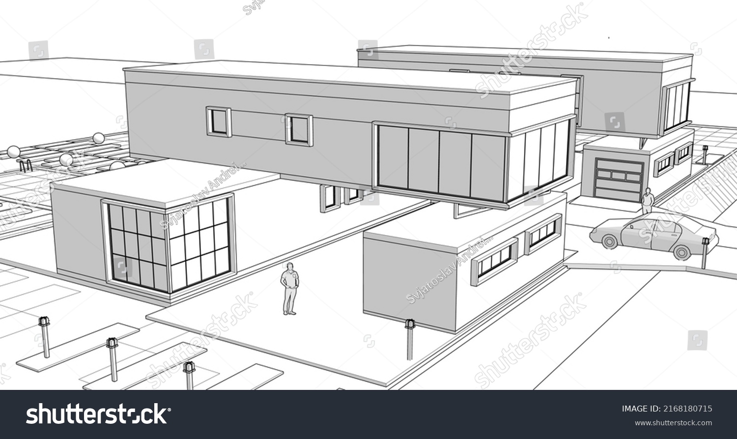 Modern House Consoles 3d Render Stock Vector (Royalty Free) 2168180715 ...