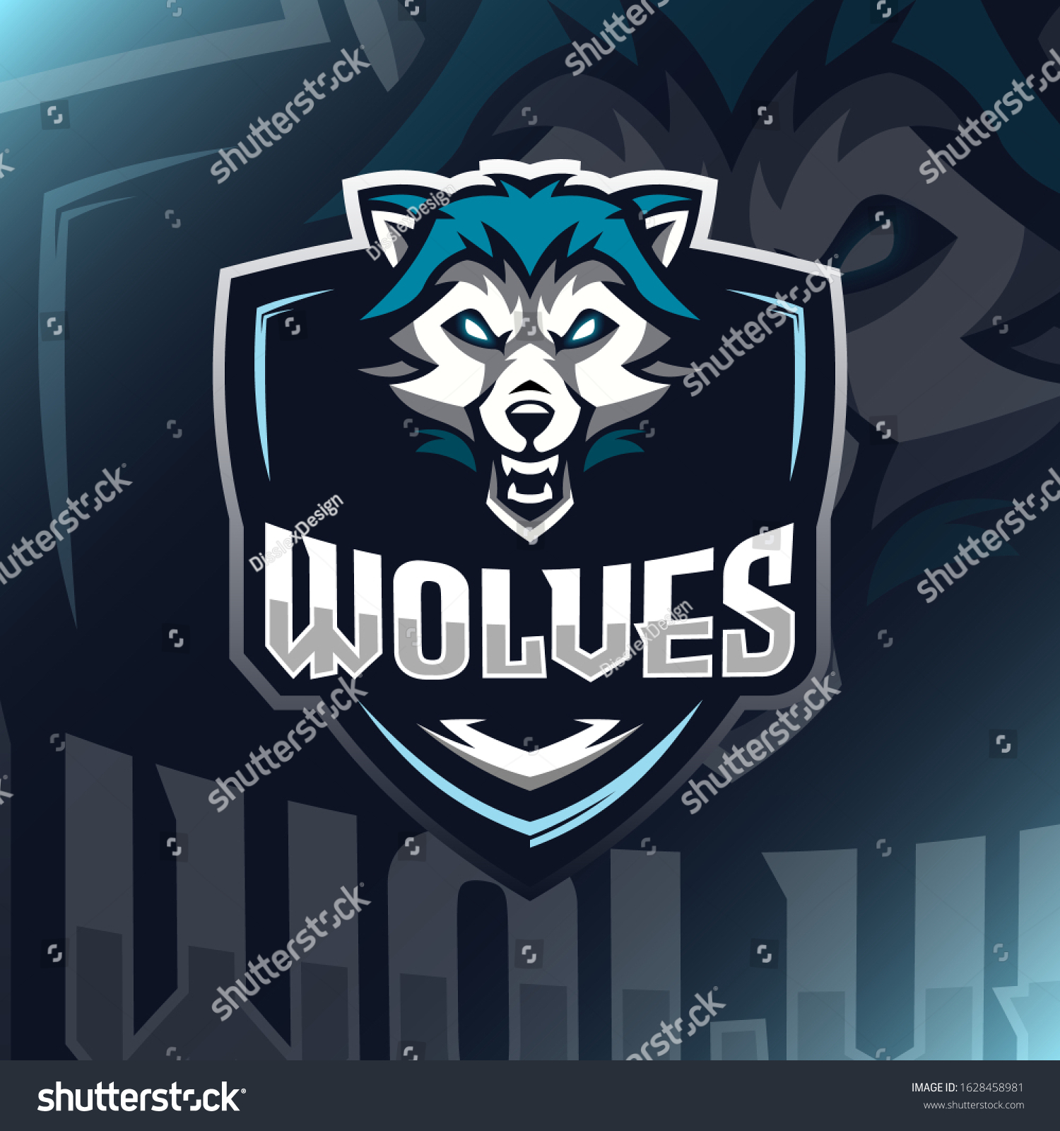 Modern Illustration Vector Wolves Logo: เวกเตอร์สต็อก (ปลอดค่าลิขสิทธิ์ ...