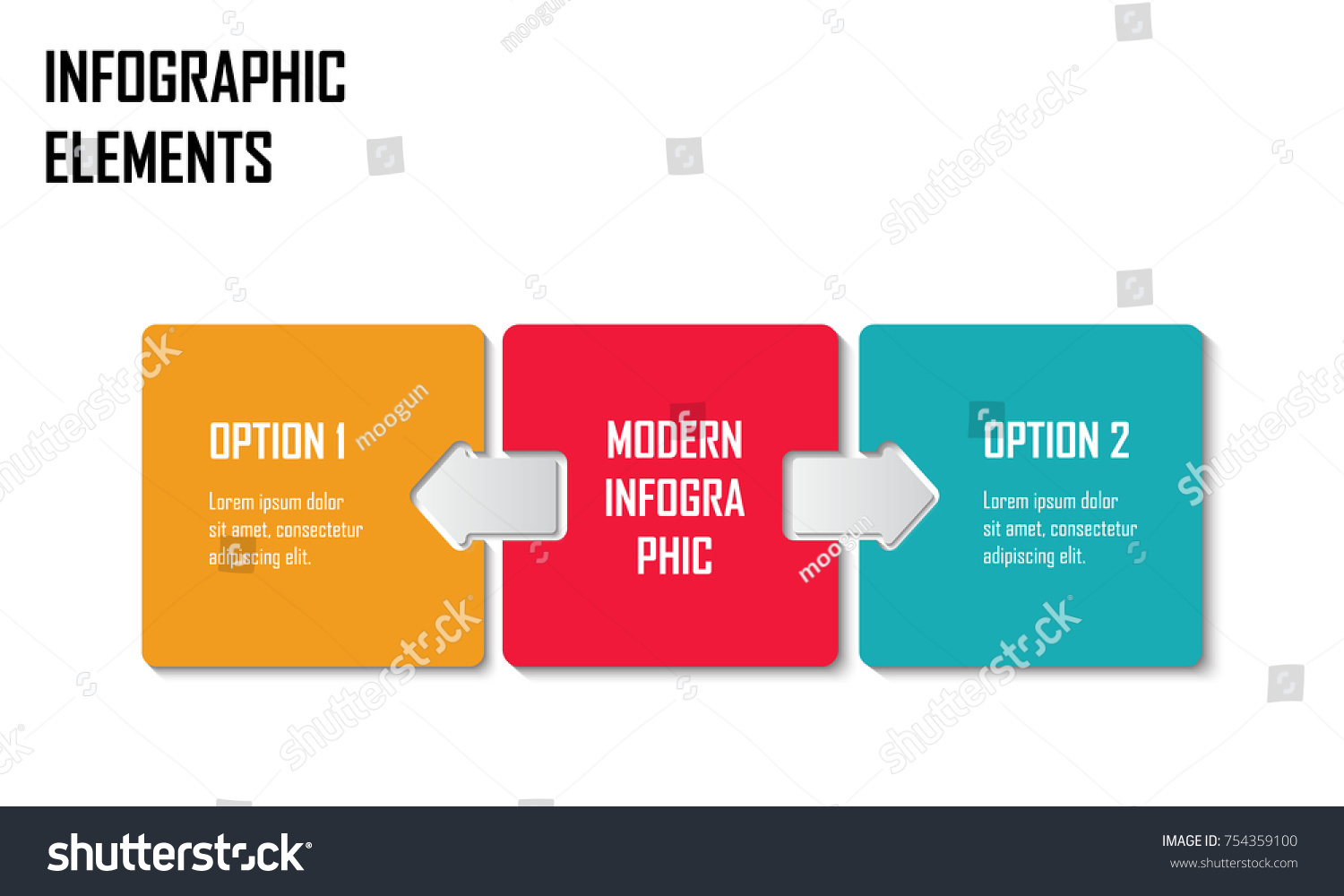 Modern Infographic Flow Chart Box Design: เวกเตอร์สต็อก (ปลอดค่า ...