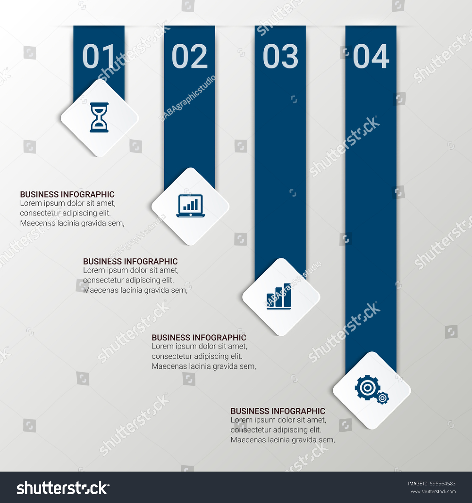 Modern Infographic Paper Template: vector de stock (libre de regalías ...