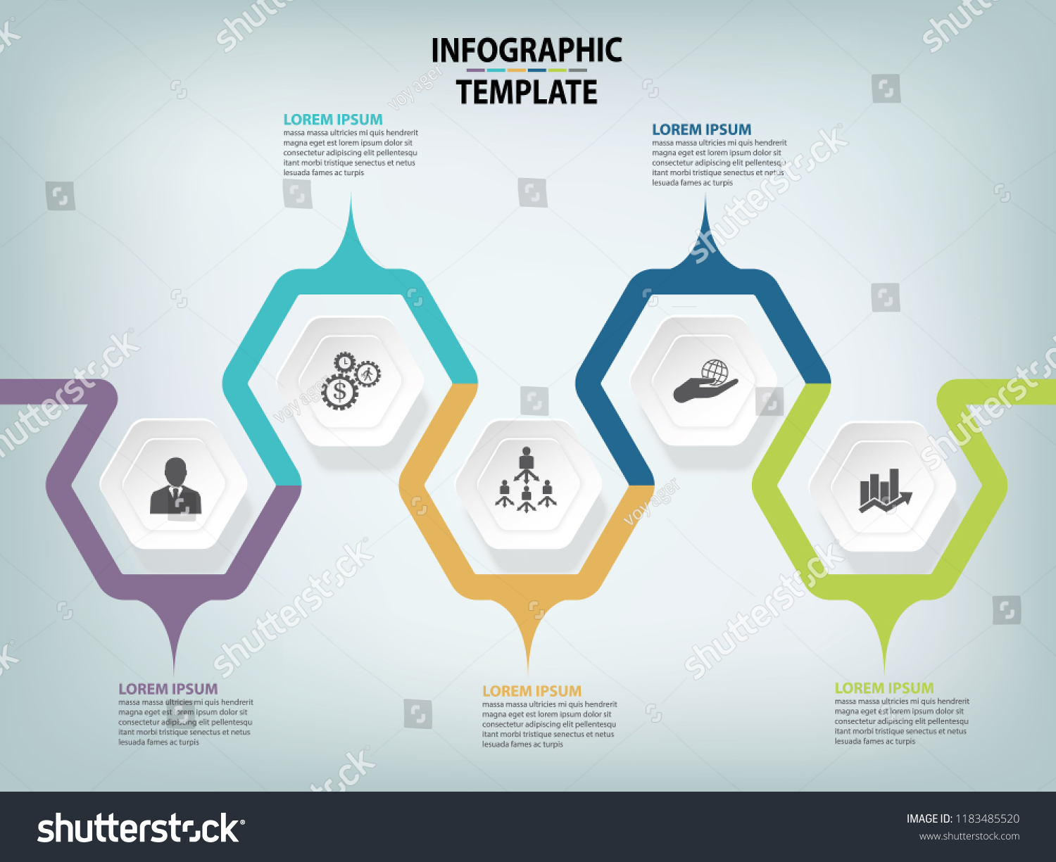 Modern Infographic Process Template Vector Template Stock Vector ...