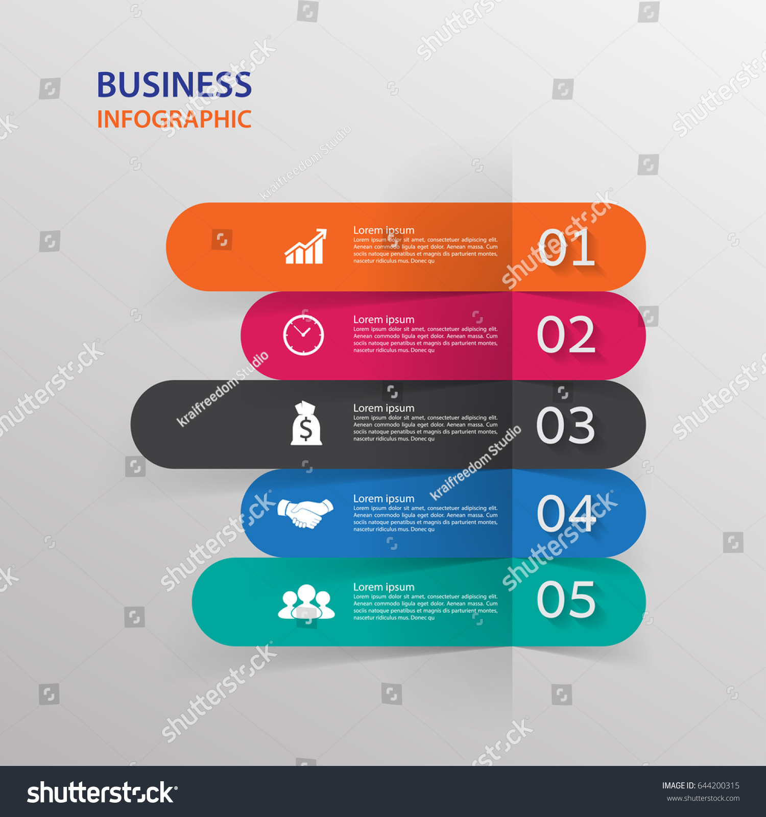 Modern Infographics Process Connected Icons Text Stock Vector (Royalty ...