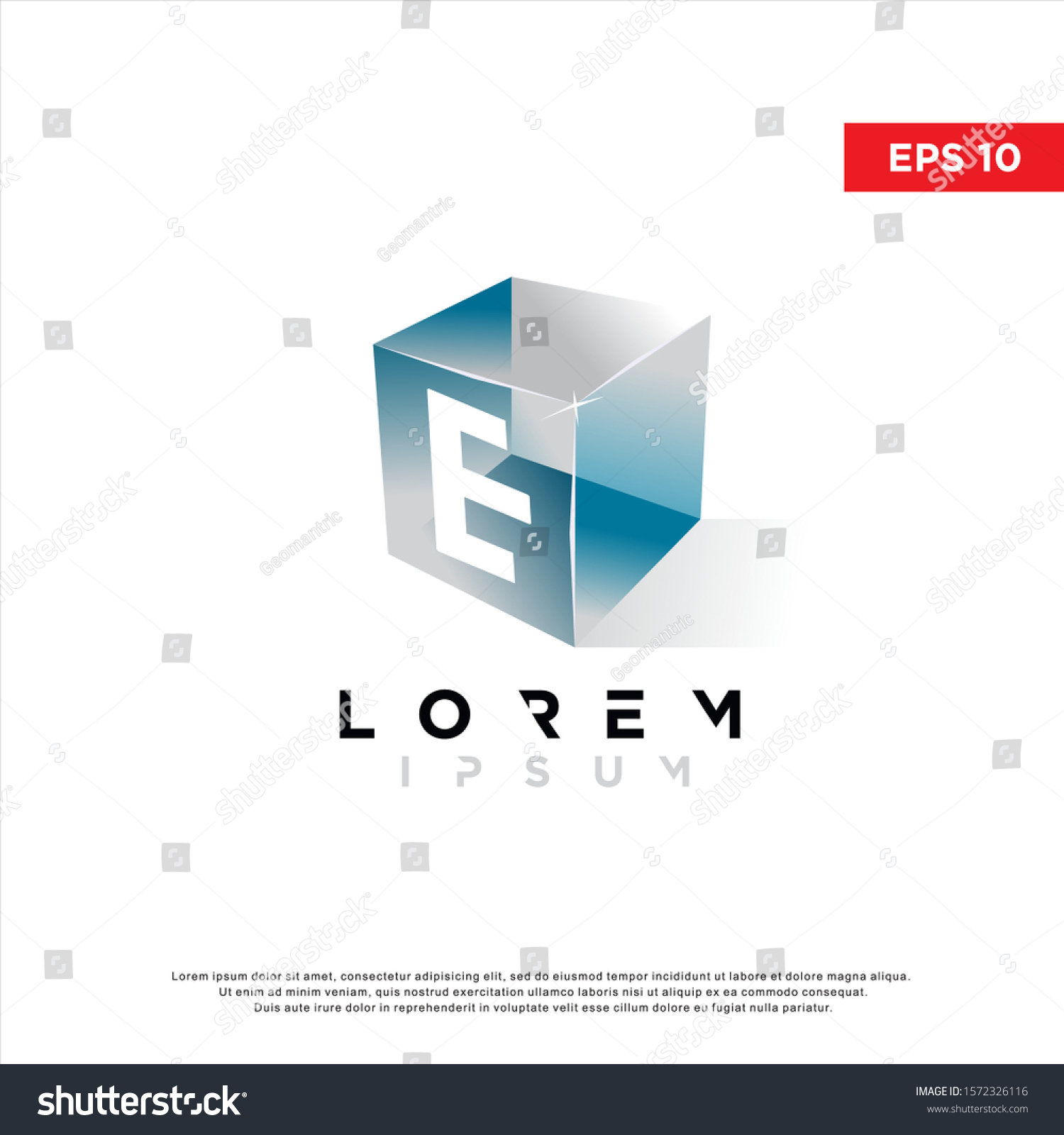 Modern Initial Letter E Cube Logo Stock Vector (Royalty Free) 1572326116